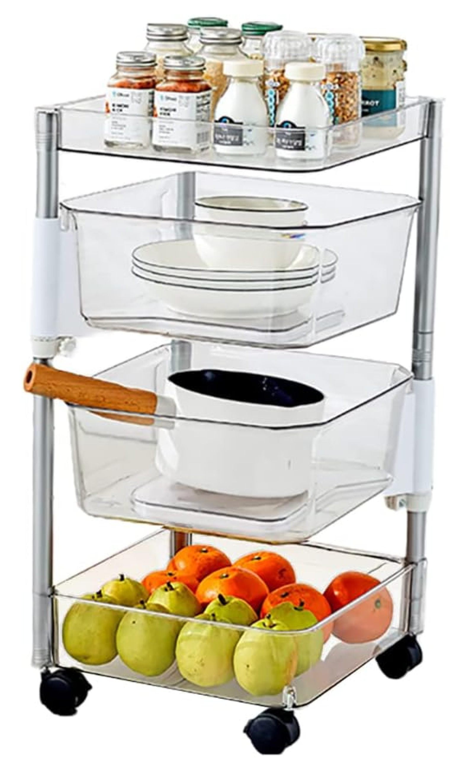 Multi-Tier Rotating Swivel Bin Storage Basket Tower - Kitchen/Bath ...