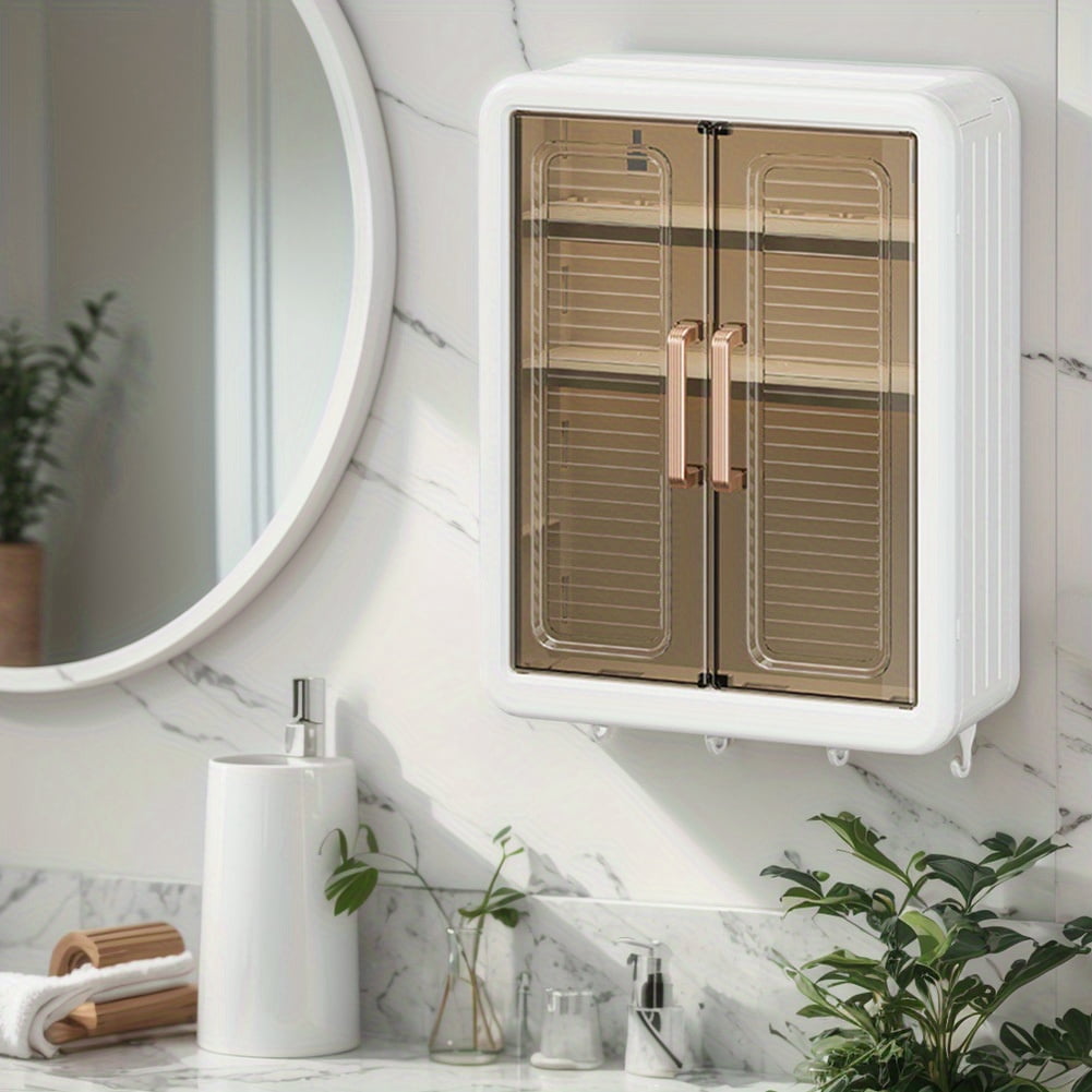 Multi-Tier Spice & Condiment Storage Cabinet with Hooks, Heavy-Duty PP ...