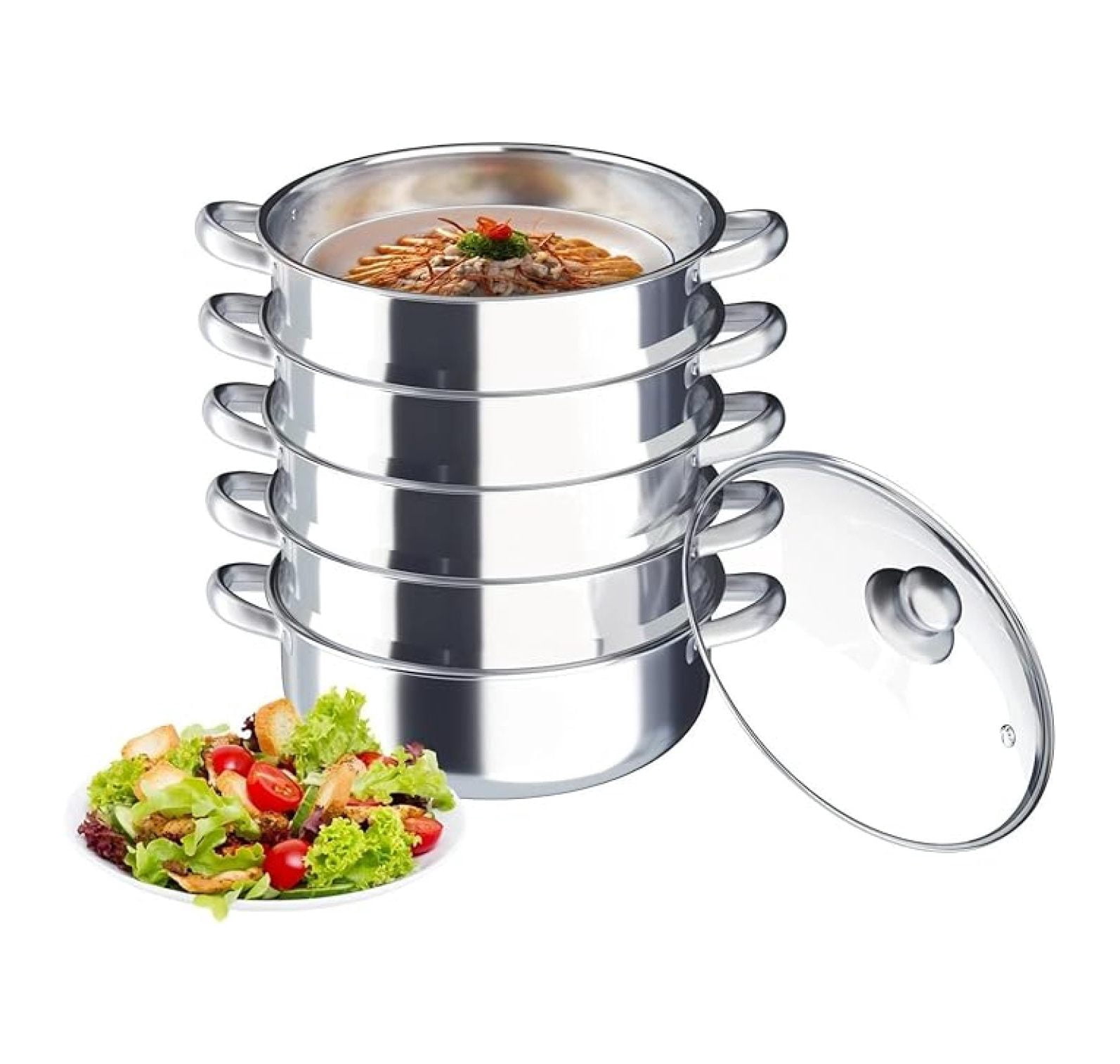Multi-Tier er Cookware for Cooking, 30cm 5 Tier Stainless Steel er Pot ...