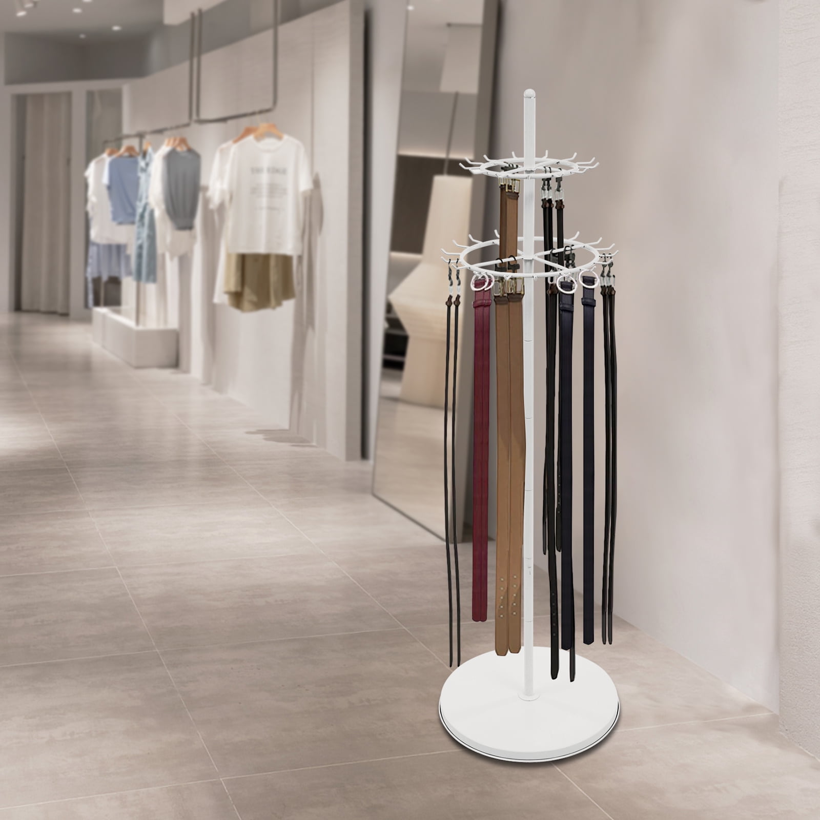 Multi-Tiered Retail Counter Display Rack for Belts and Ties, 31 Hooks ...