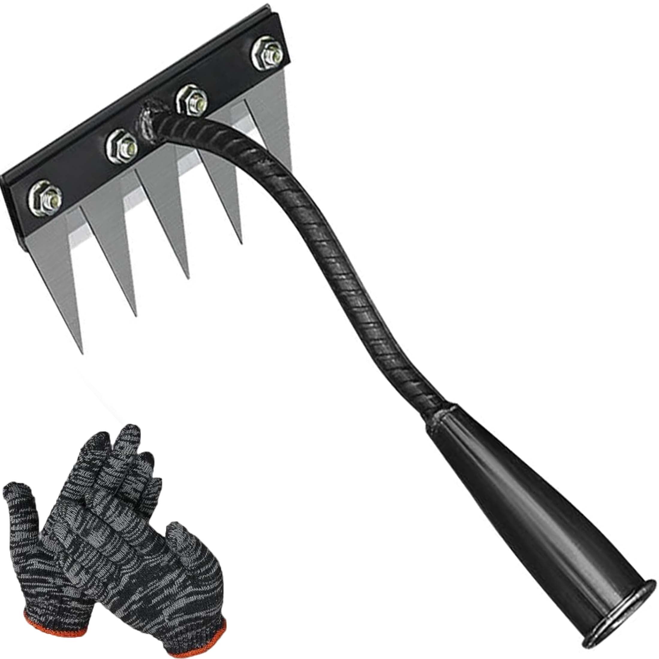 Multi-Tine Carbon Steel Garden Cultivator Rake,Gardening Hand Tools5/6 ...