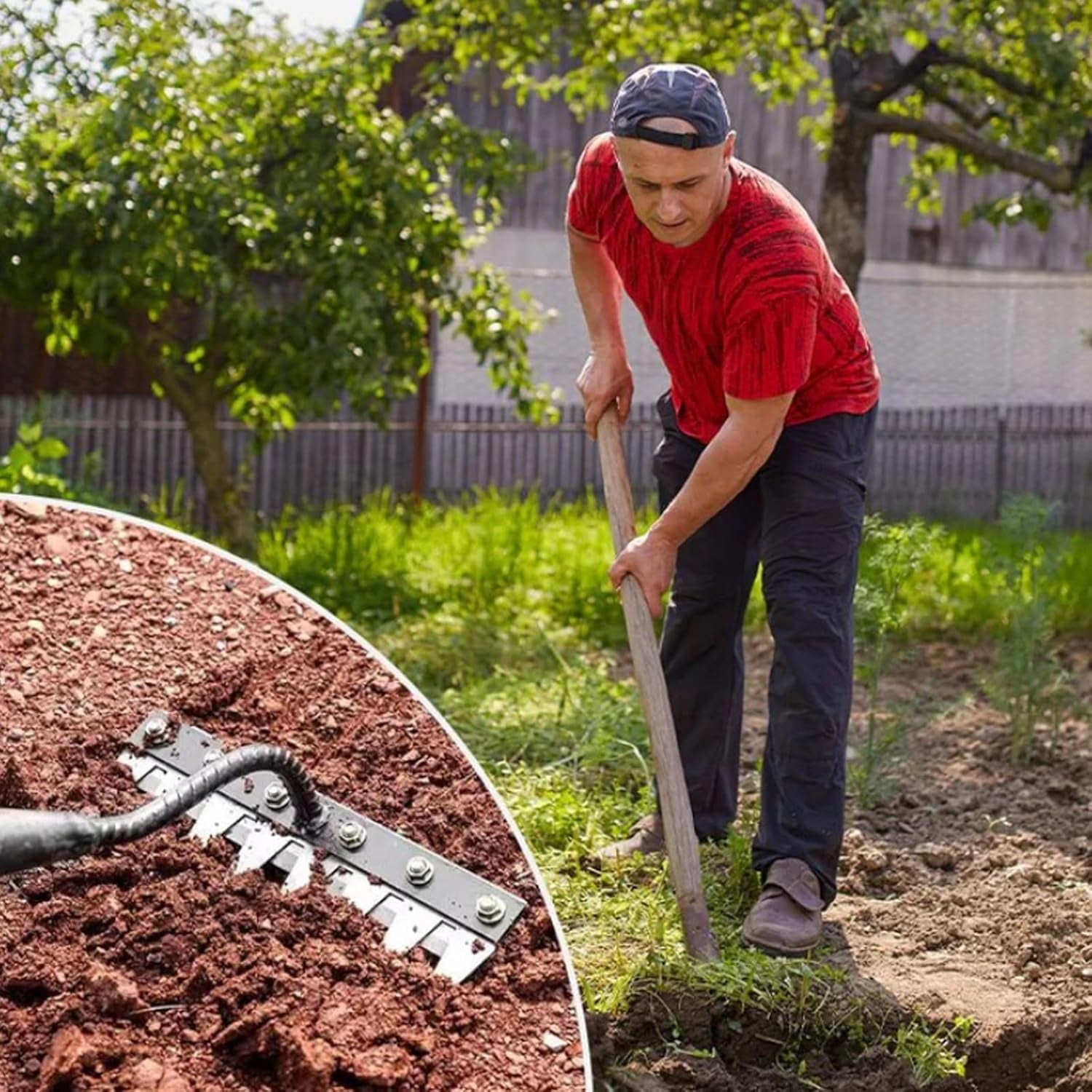 Multi-Tine Carbon Steel Garden Cultivator Rake, Steel Garden Weeder ...