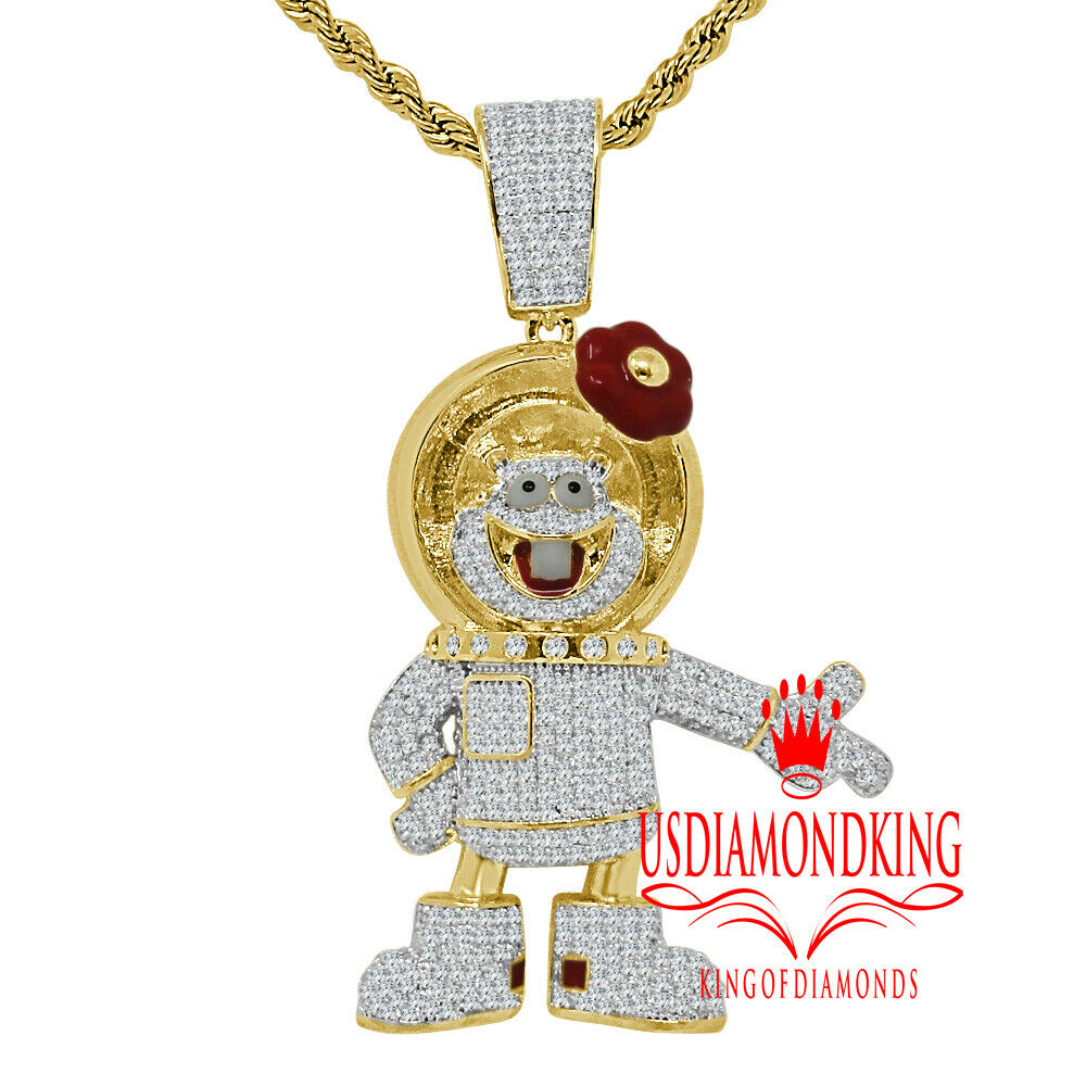Multi Tone Yellow Gold Finish Men's Custom Piece Rapper Pendant Charm ...