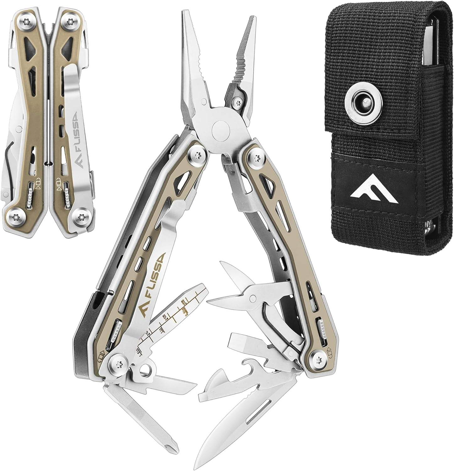Multi Tool Pliers, Desert Tan 16 in 1 Stainless Steel Multipurpose tool ...