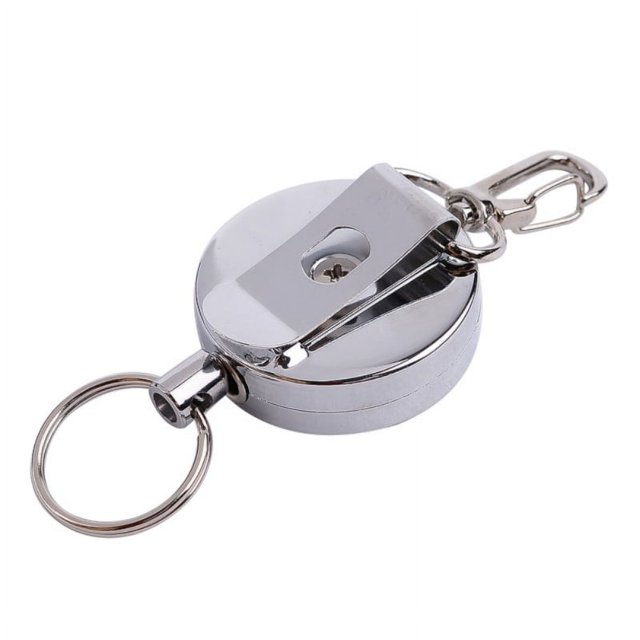 Multi Tool Reel Recoil Retractable Key Ring Pull Chain Belt Clip Card ...