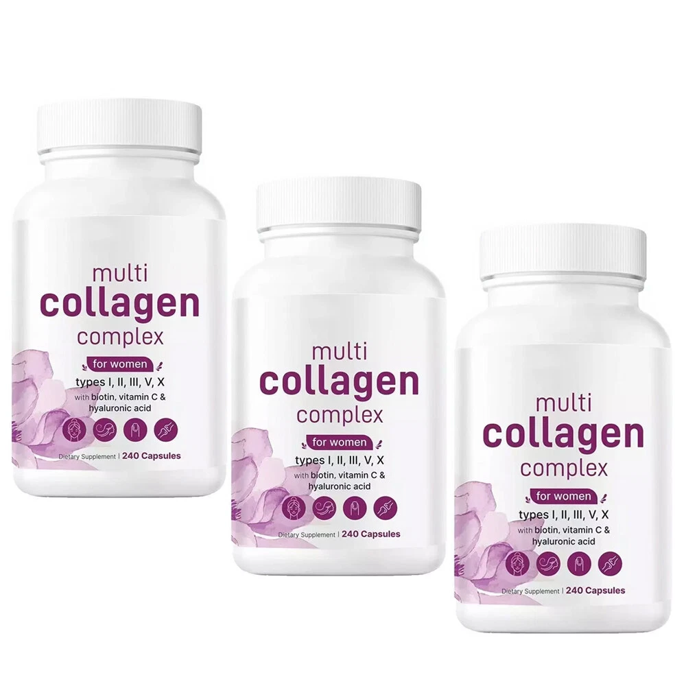 Multi-Type Collagen Complex for Women - Type I II III V X + Vitamin C ...