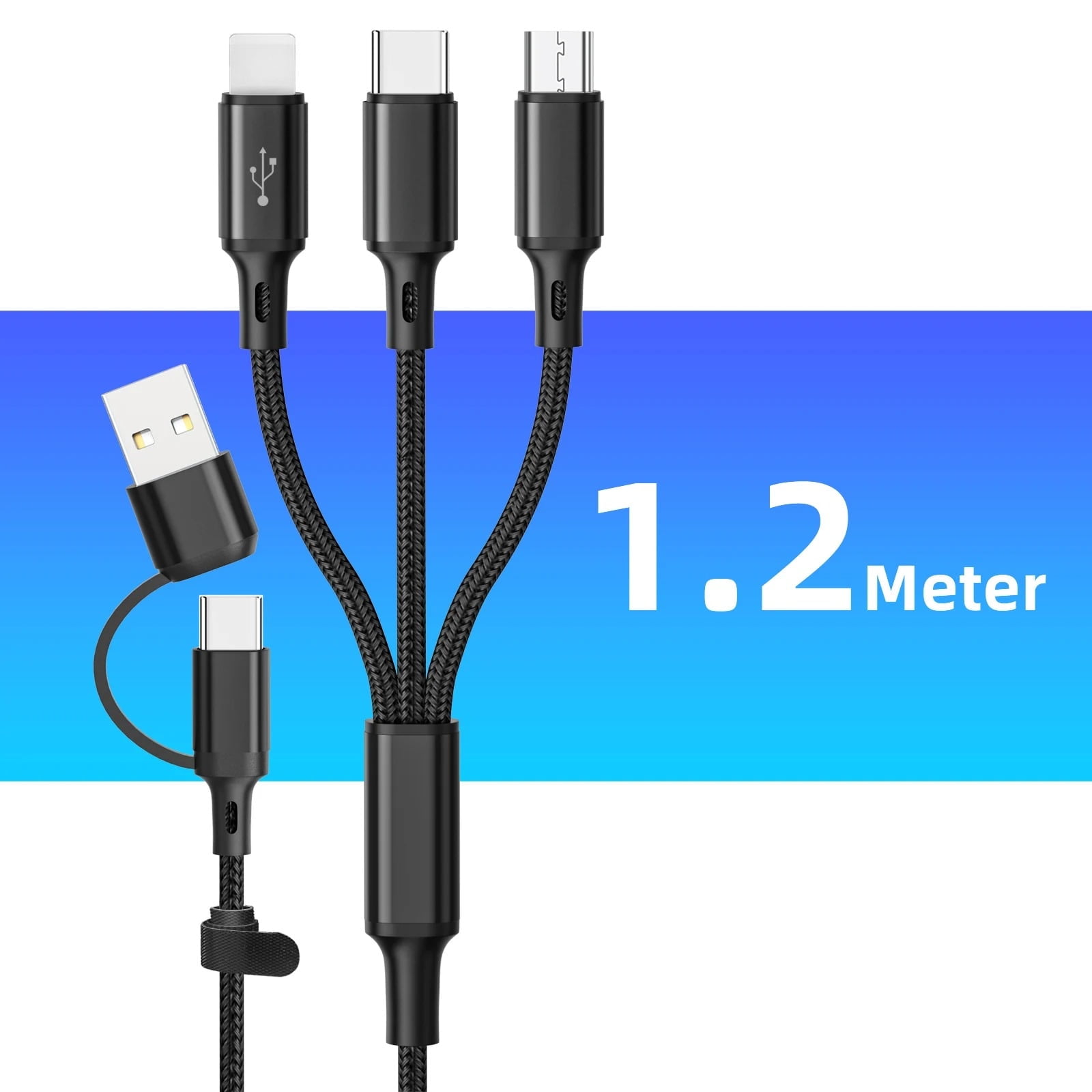 Multi USB C Charging Cable 4FT, 3 in 2 USB C Splitter Cable, A/C Multi ...