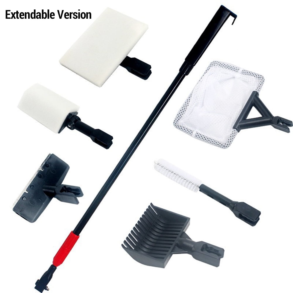 Multi-Use Fish Tank Cleaning Tools Kit, 6 In 1 Algae Scraper Scrubber ...