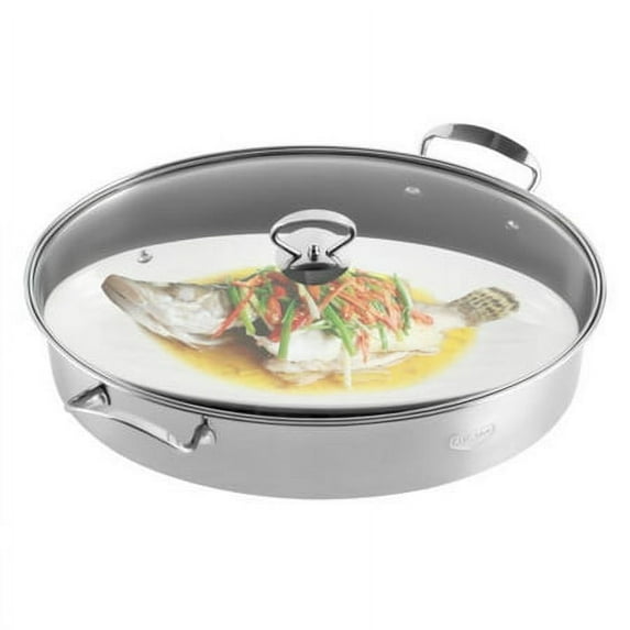 Multi-Use Oval Roasting Pan Stainless Steel Fish Steamer with Lid ...