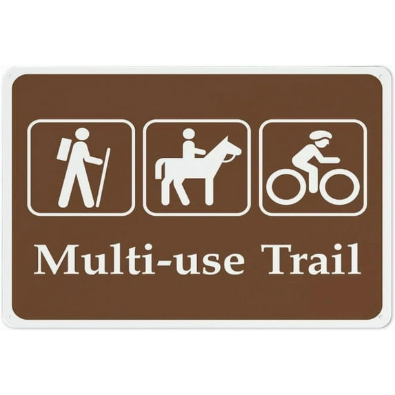 Multi-Use Trail Campground Sign Warning Sticker-Security Sign Outdoor ...