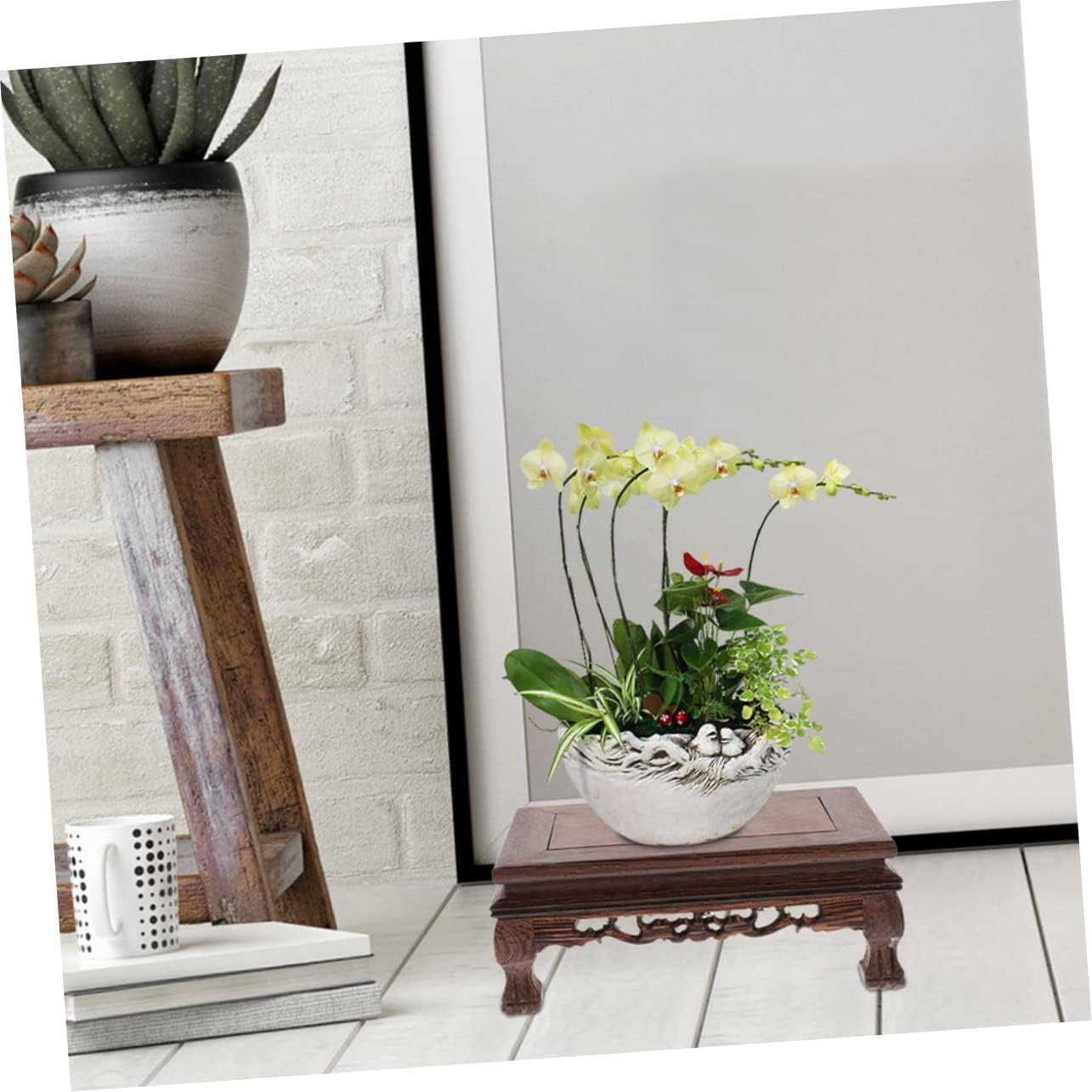 Multi Use Wooden Display Stand for Indoor Plants and Crafts Versatile ...