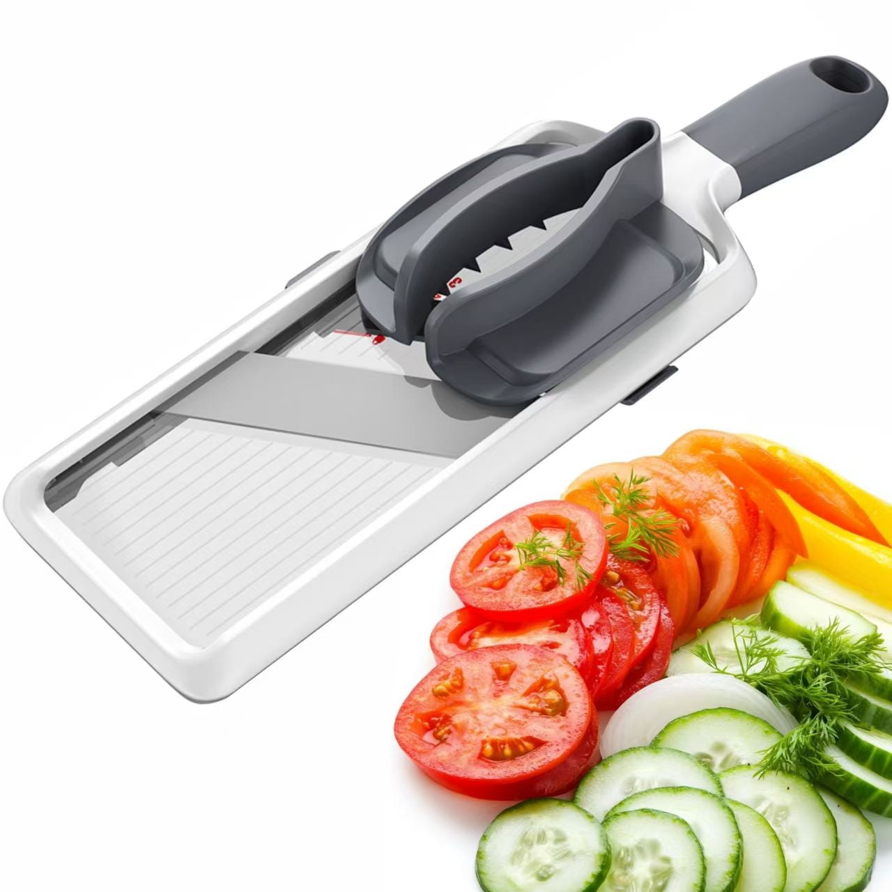 LIIGEMI Mandoline Slicer, Adjustable Stainless Steel Blade, Safe ...