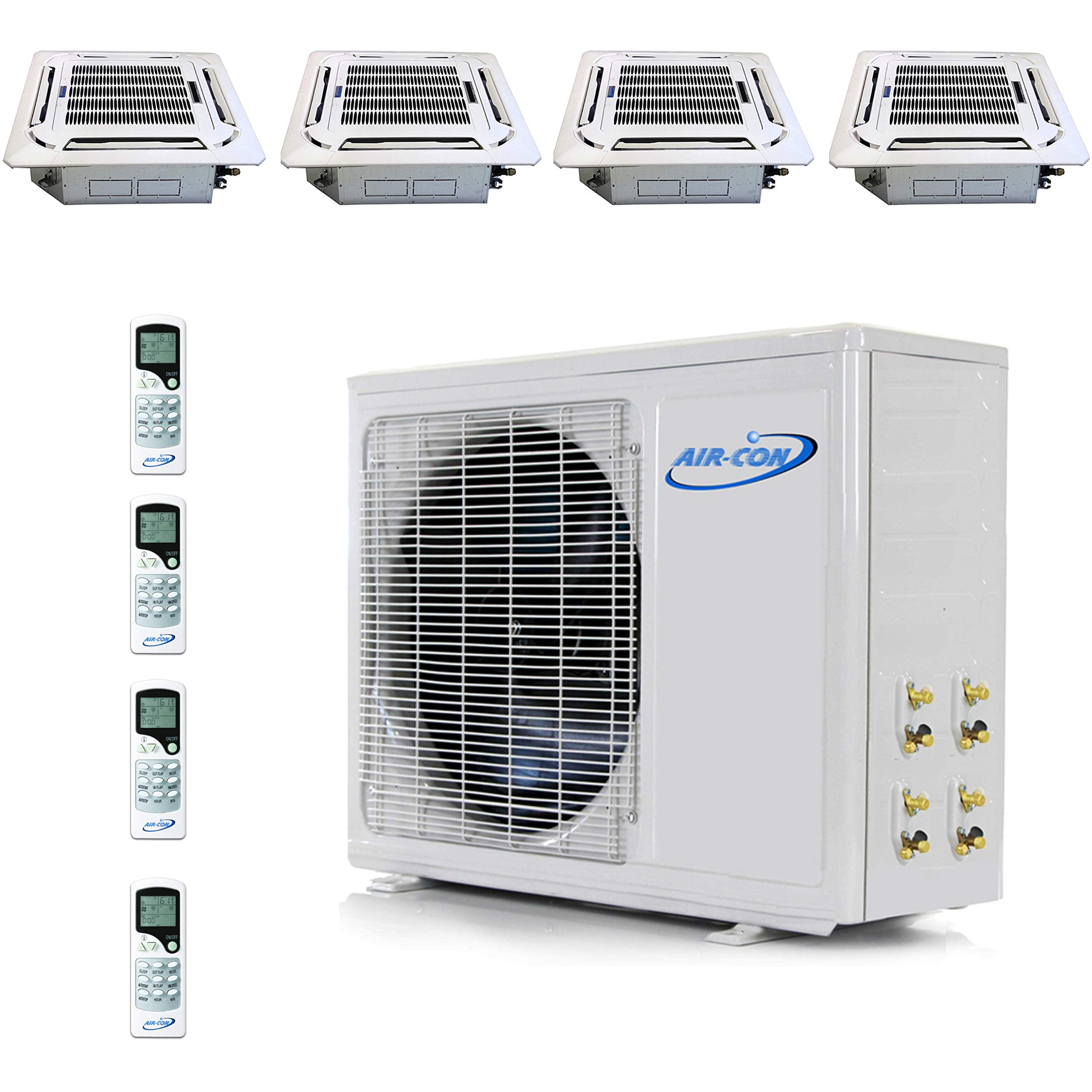 Quad Zone Mini Split Ductless AC, Precharged, 12000 BTU, US Parts ...