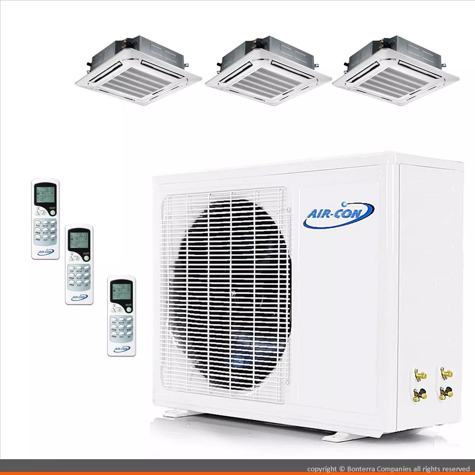 Multi Zone Mini Split Ductless Air Conditioner Tri 3 Zone 12000 12000 ...