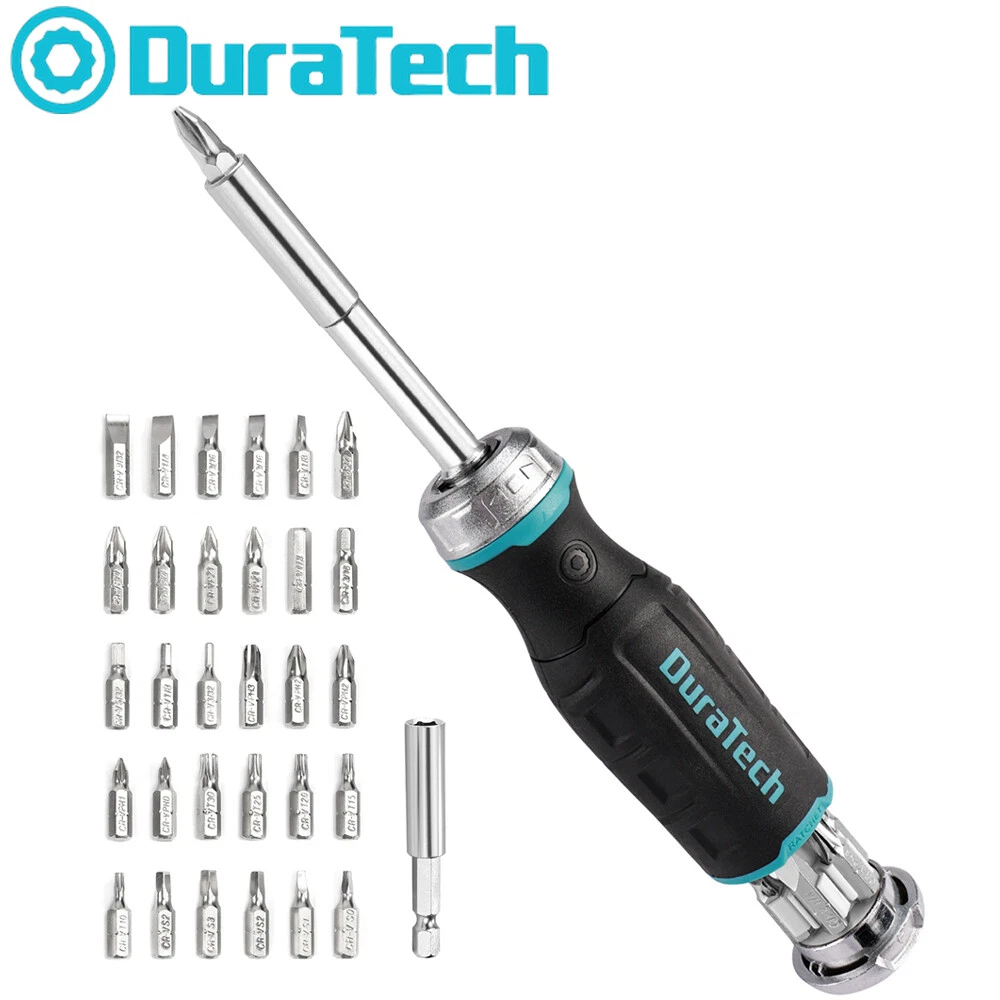 Multi-bit Ratcheting Screwdriver 38PC Magnetic Screw Driver Bit Storage ...