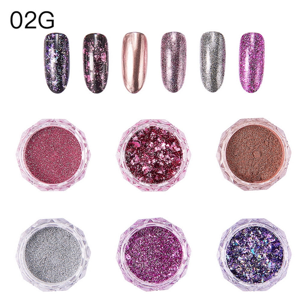 Multi-color Magic Mirror Powder Color Foil Phantom Powder Manicure ...