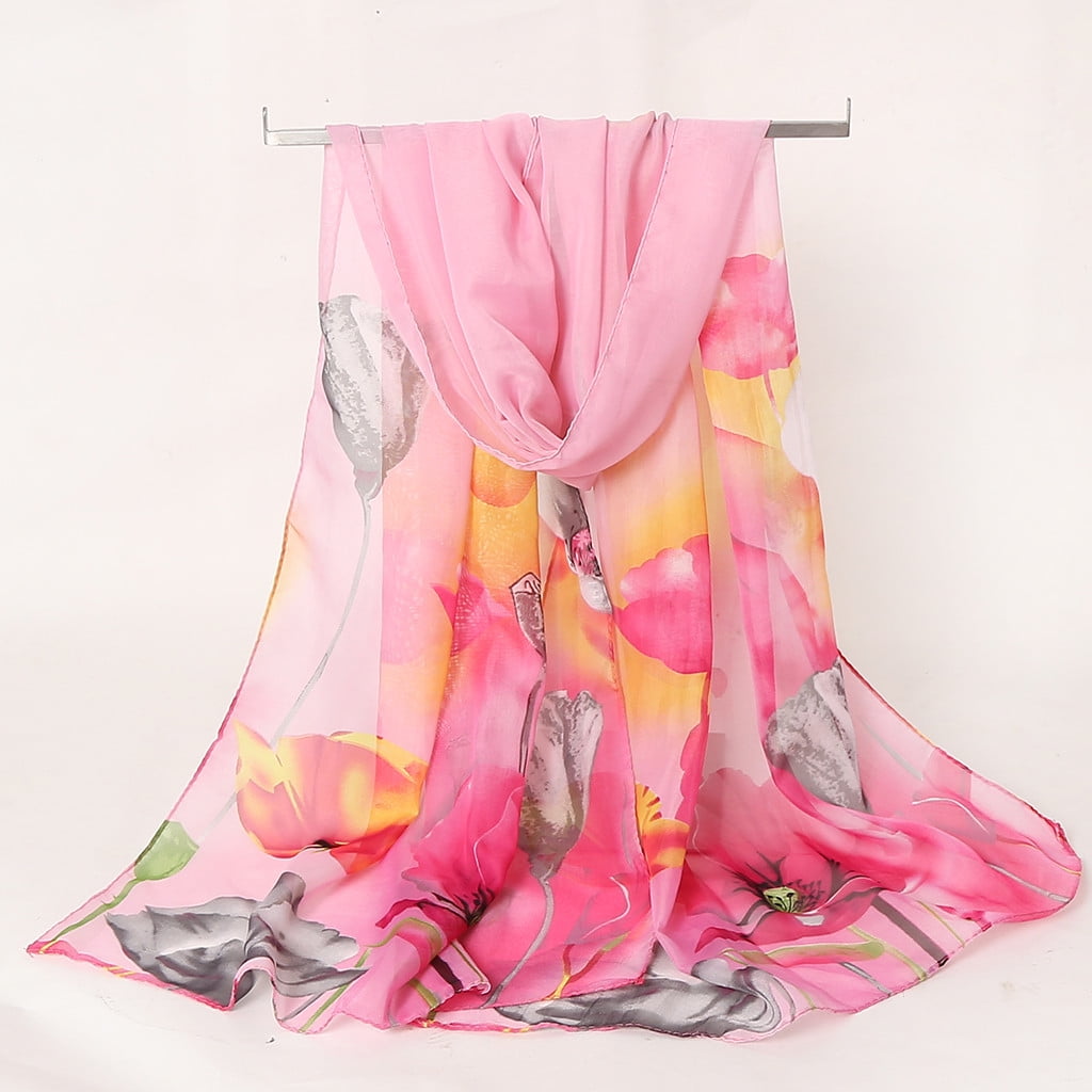Multi-color Scarf Fashion Women Flower Print Long Soft Wrap Scarf ...