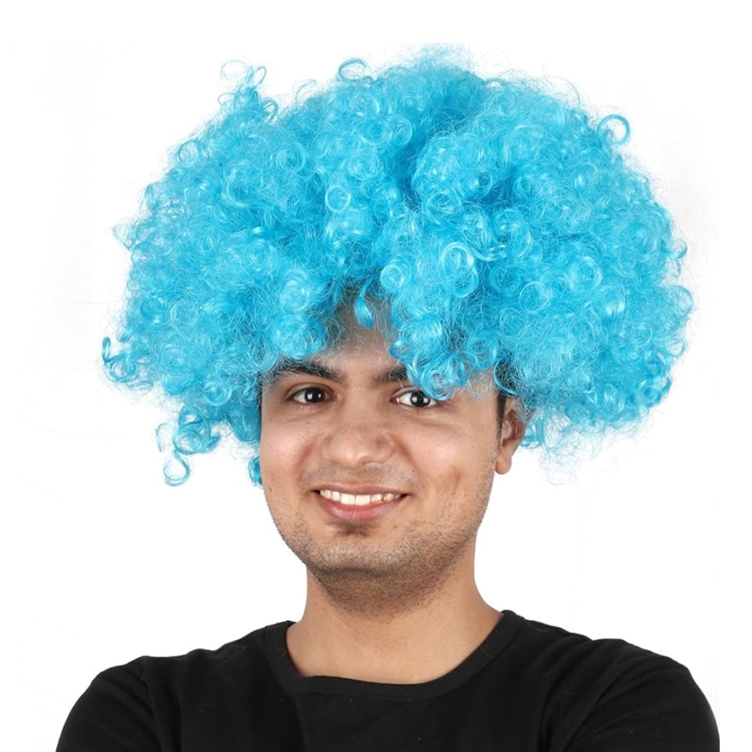 Multi-color fans explode head wigs, sky blue - Walmart.com