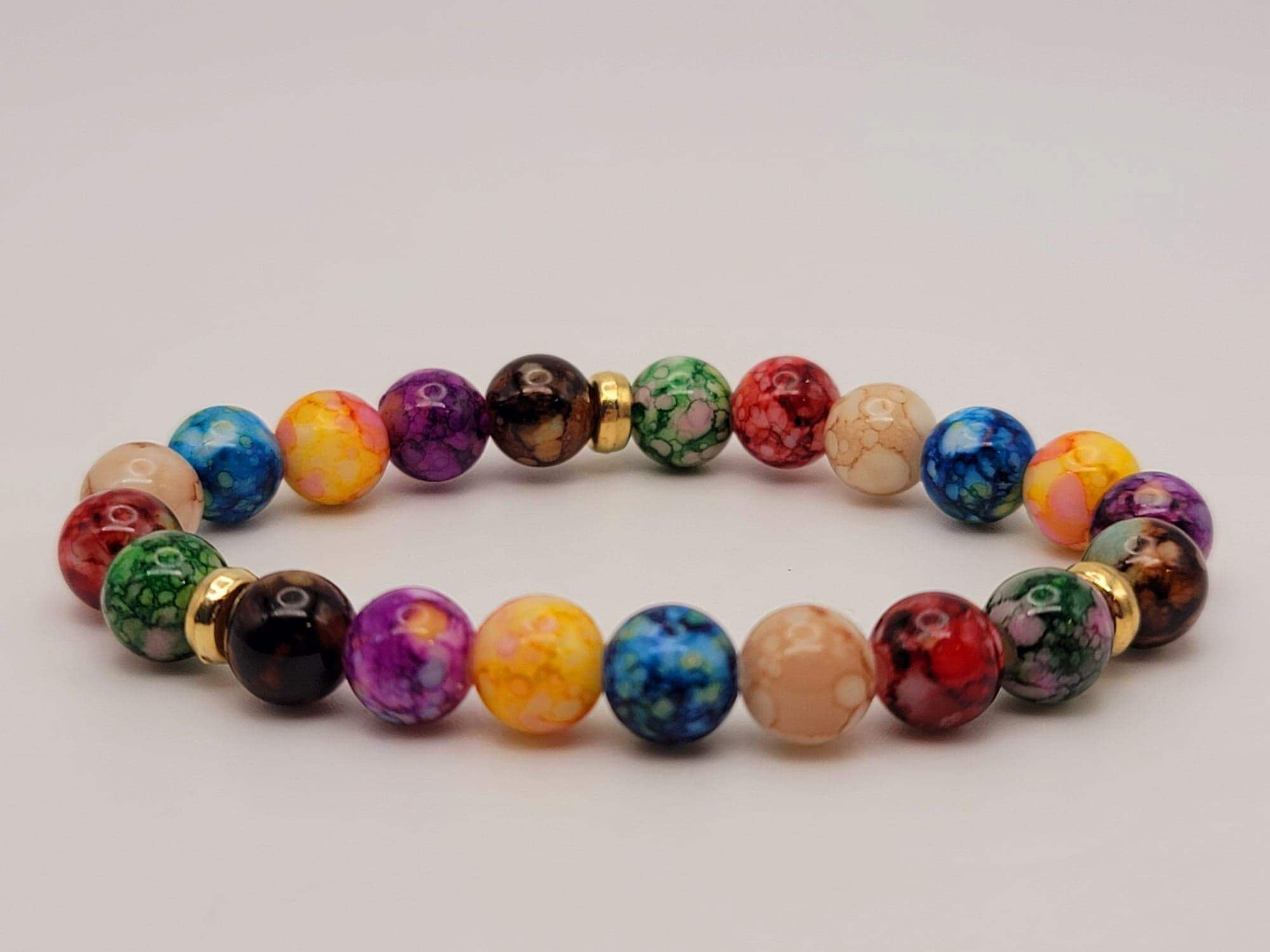 Multi colored 8mm Crystal bracelet for protection, Beautiful gift for ...