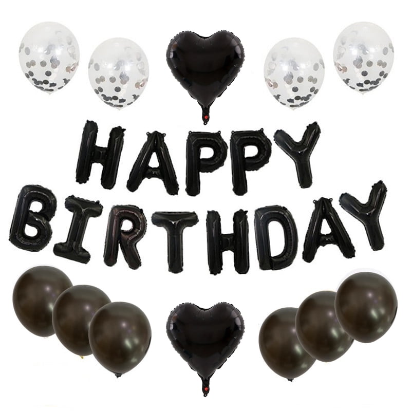 Multi-colored HAPPY BIRTHDAY Letters Foil Balloons Set Banner Heart ...