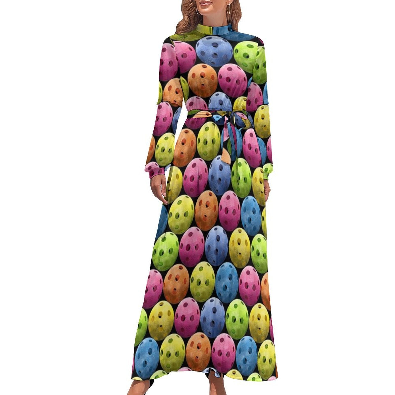 Multi colored Pickleballs Long Dress Women long dress Prom gown ...