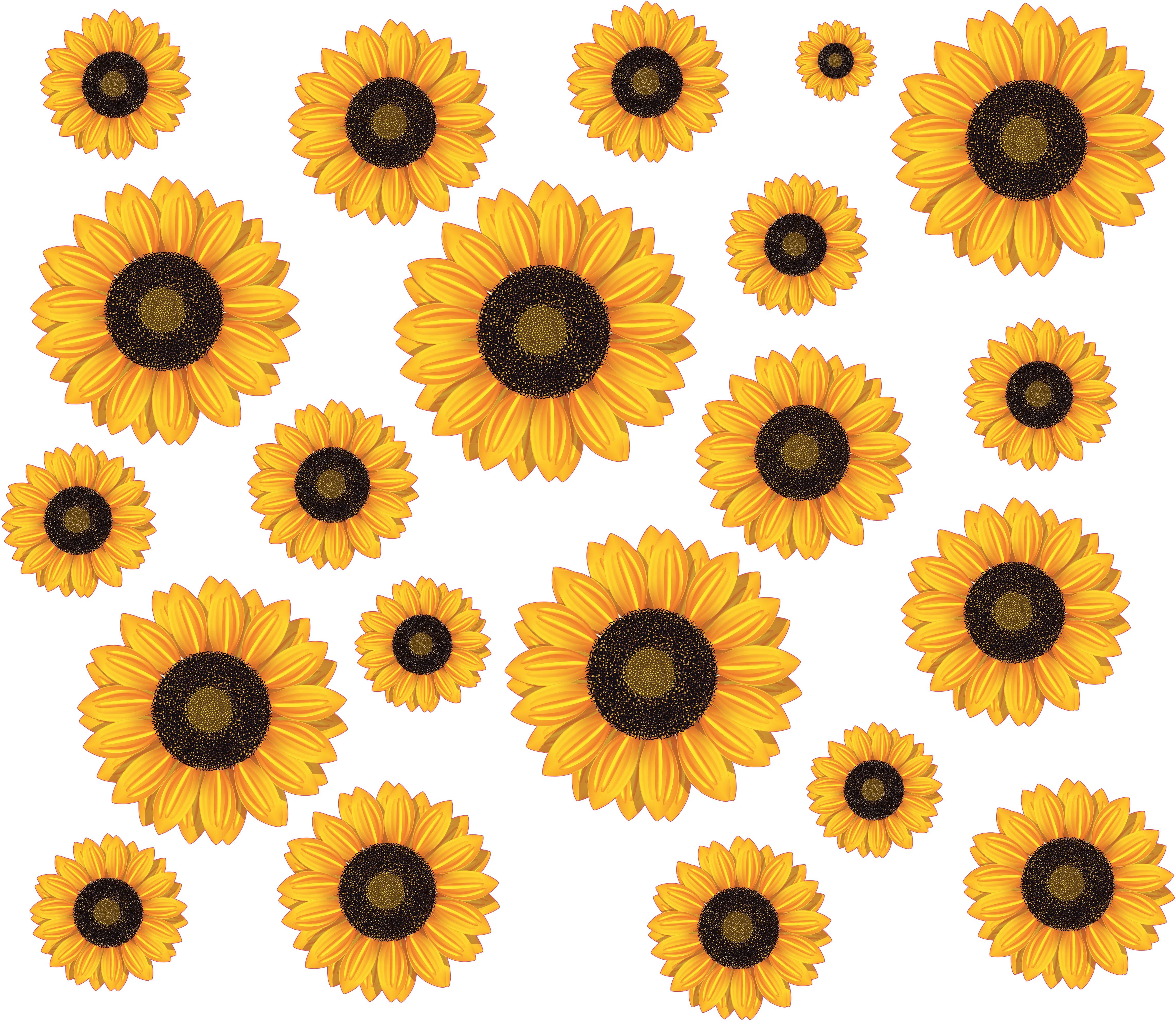 Multi-colored Sunflowers Home Art Wall Decal - 21 Inches x 28 Inches ...