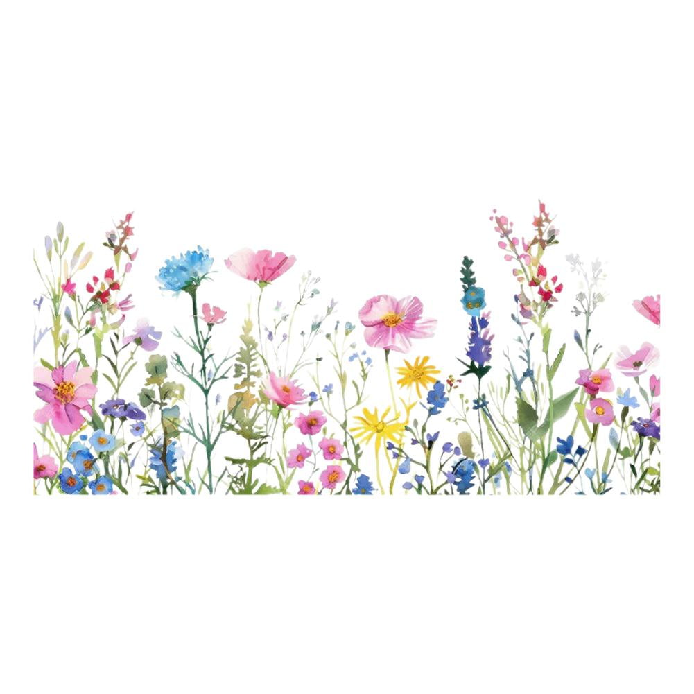 Multi colored flower clusters, glass stickers, door atmosphere and ...