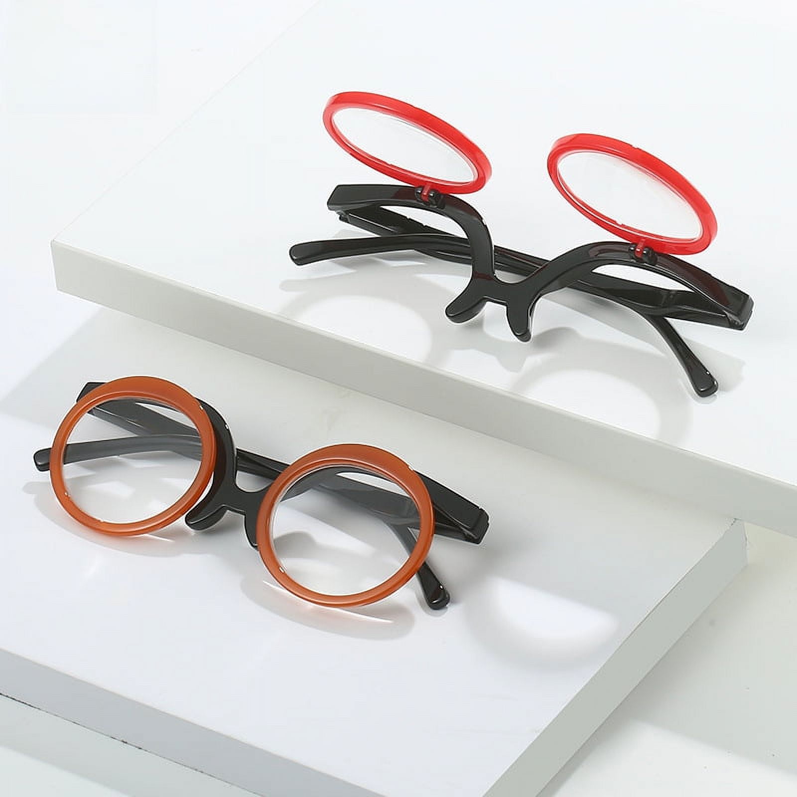 Multi colored frame up and down flip makeup glasses for the elderly ...