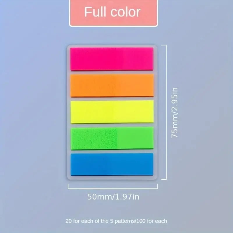 Multi colors PET Fluorescent Index Sticky Notes, Student Office Marking ...