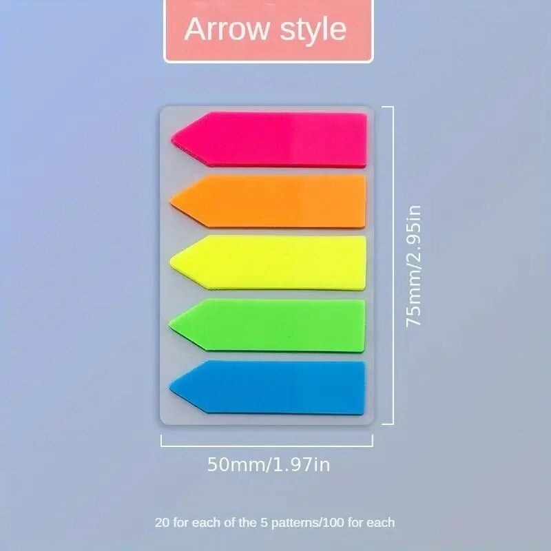 Multi colors PET Fluorescent Index Sticky Notes, Student Office Marking ...