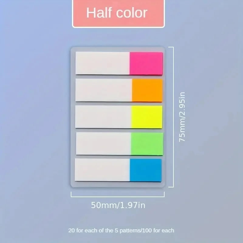 Multi colors PET Fluorescent Index Sticky Notes, Student Office Marking ...