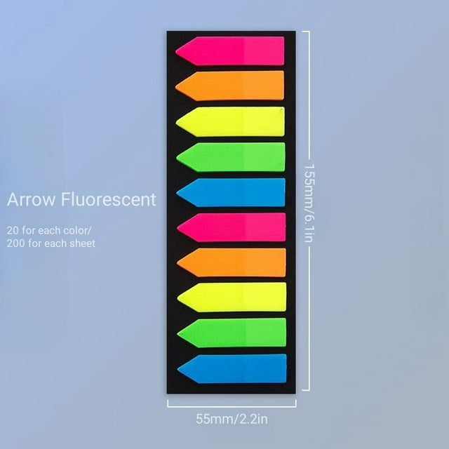 Multi colors PET Fluorescent Index Sticky Notes, Student Office Marking ...