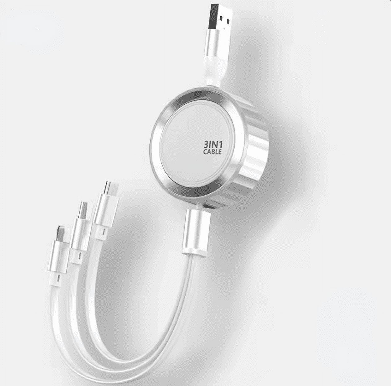Multi-function 3-in-1 nylon braids USB charging cable, retractable ...