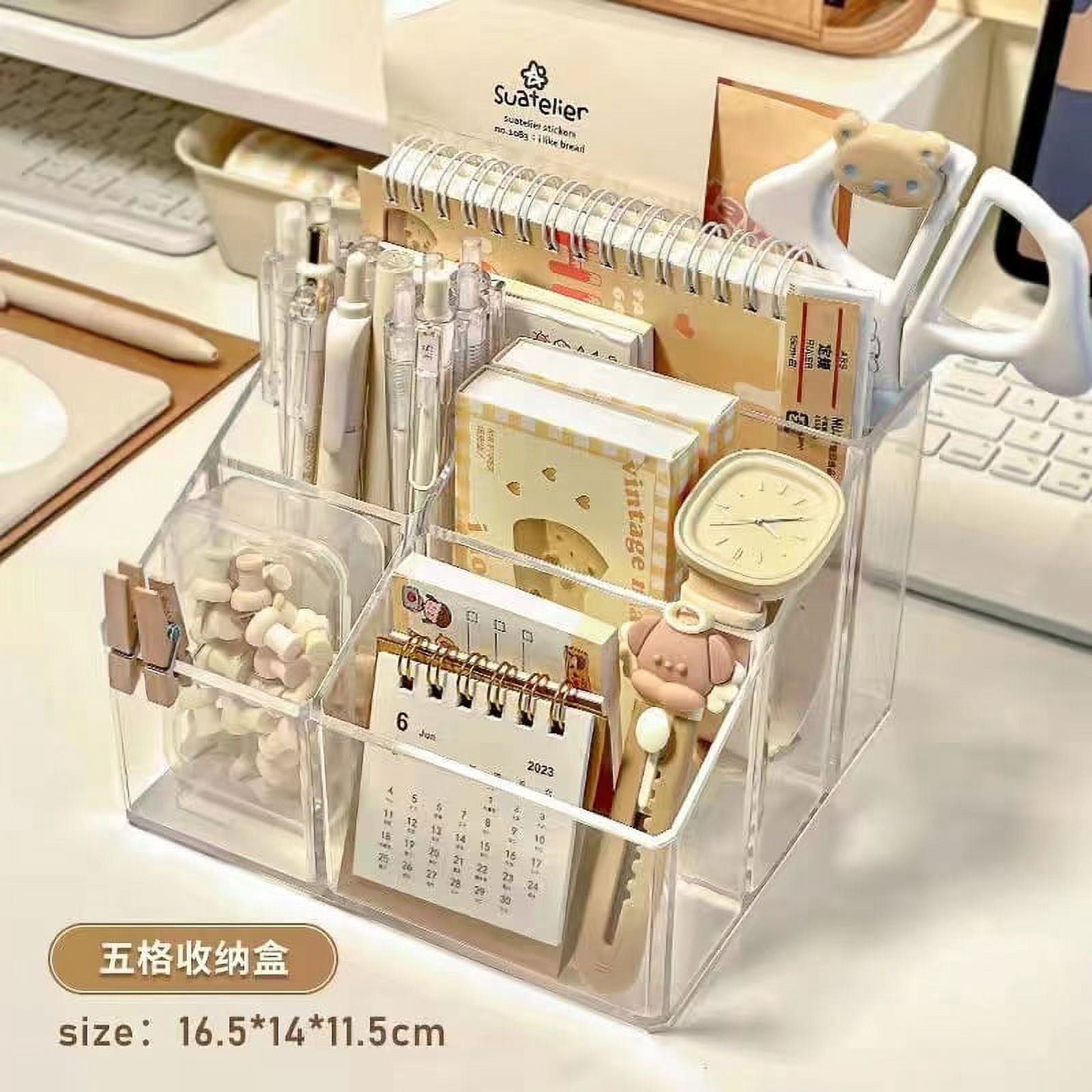 Multi-function Acrylic Pen Organizer Storage, Translucent Desk Pencil ...