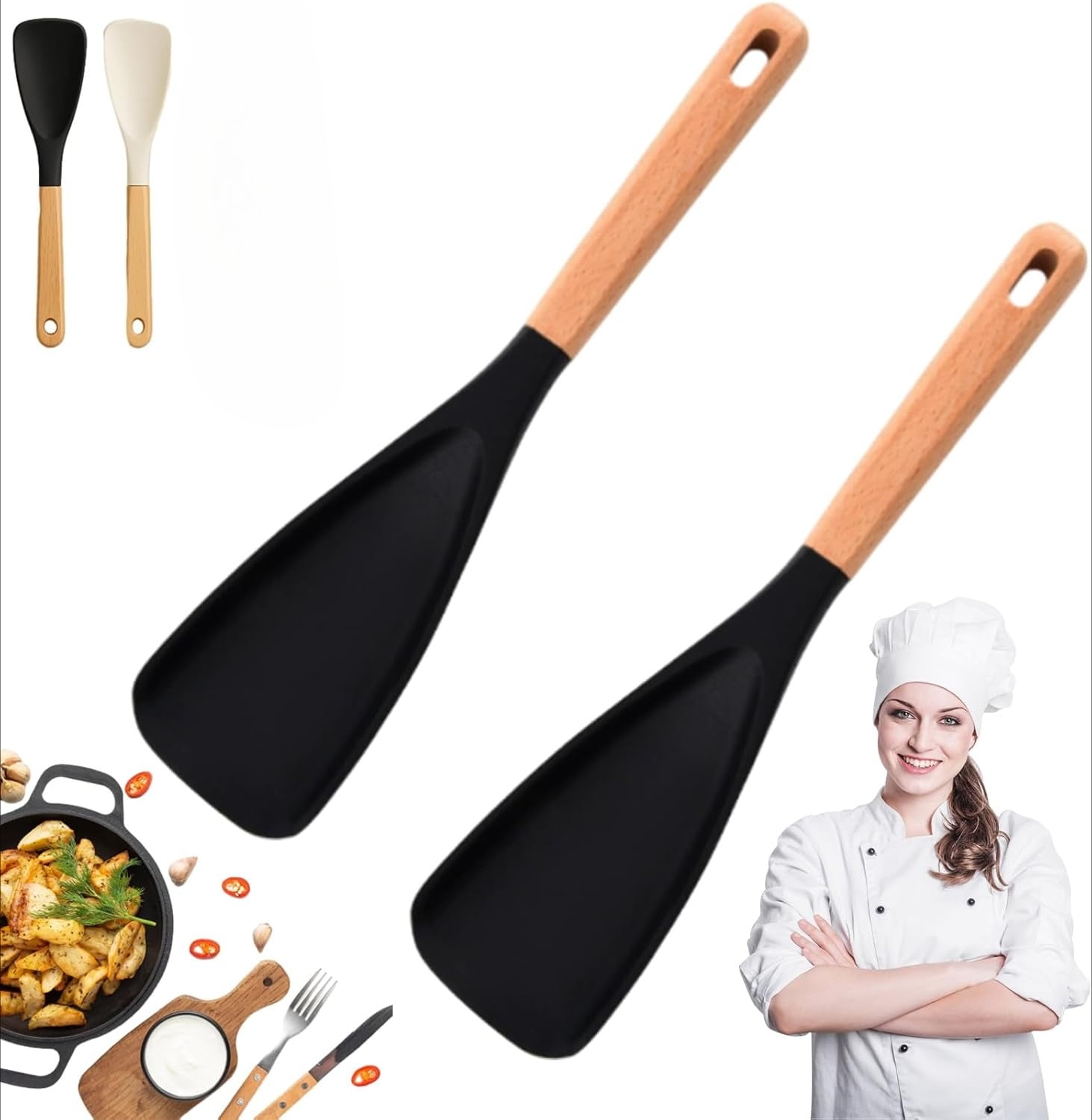 Multi-function Cooking Spoon, 2026 New Silicone Nonstick Pan Cooking ...