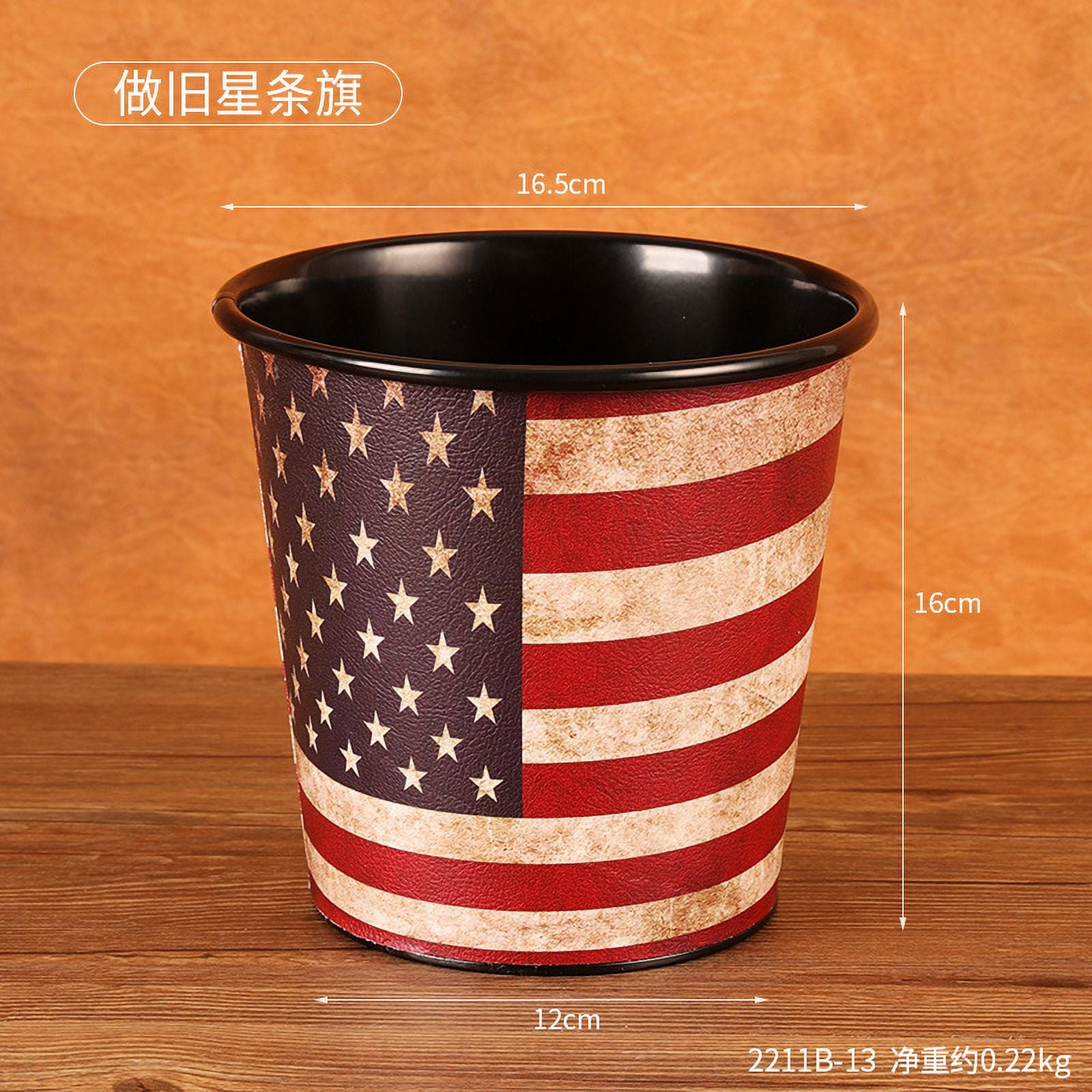 Multi-function Desk Trash Can Vintage Trash Iron Garbage Container Mini ...