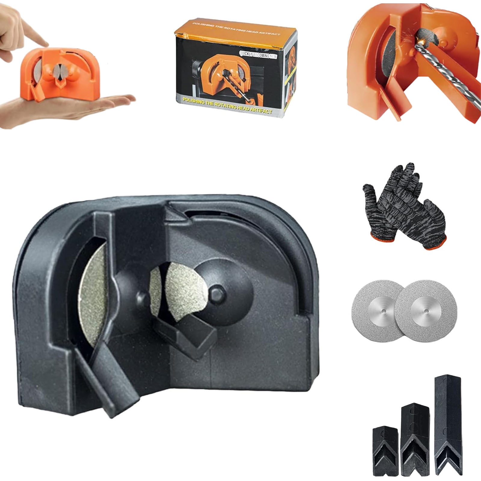 Multi-function Drill Bit Sharpener, With 2 Wheels Grinder, Portable ...