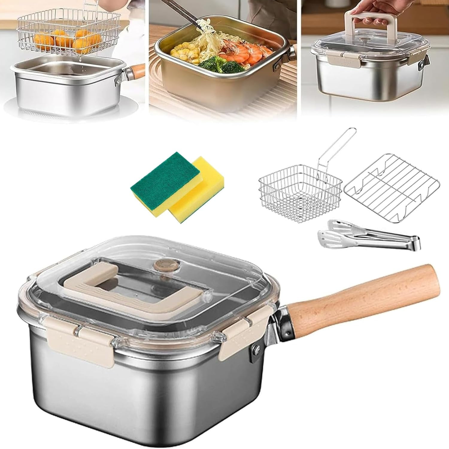 Multi-function Frying Cooker Set - Fryer, Cooker, Fresh Keeping ...