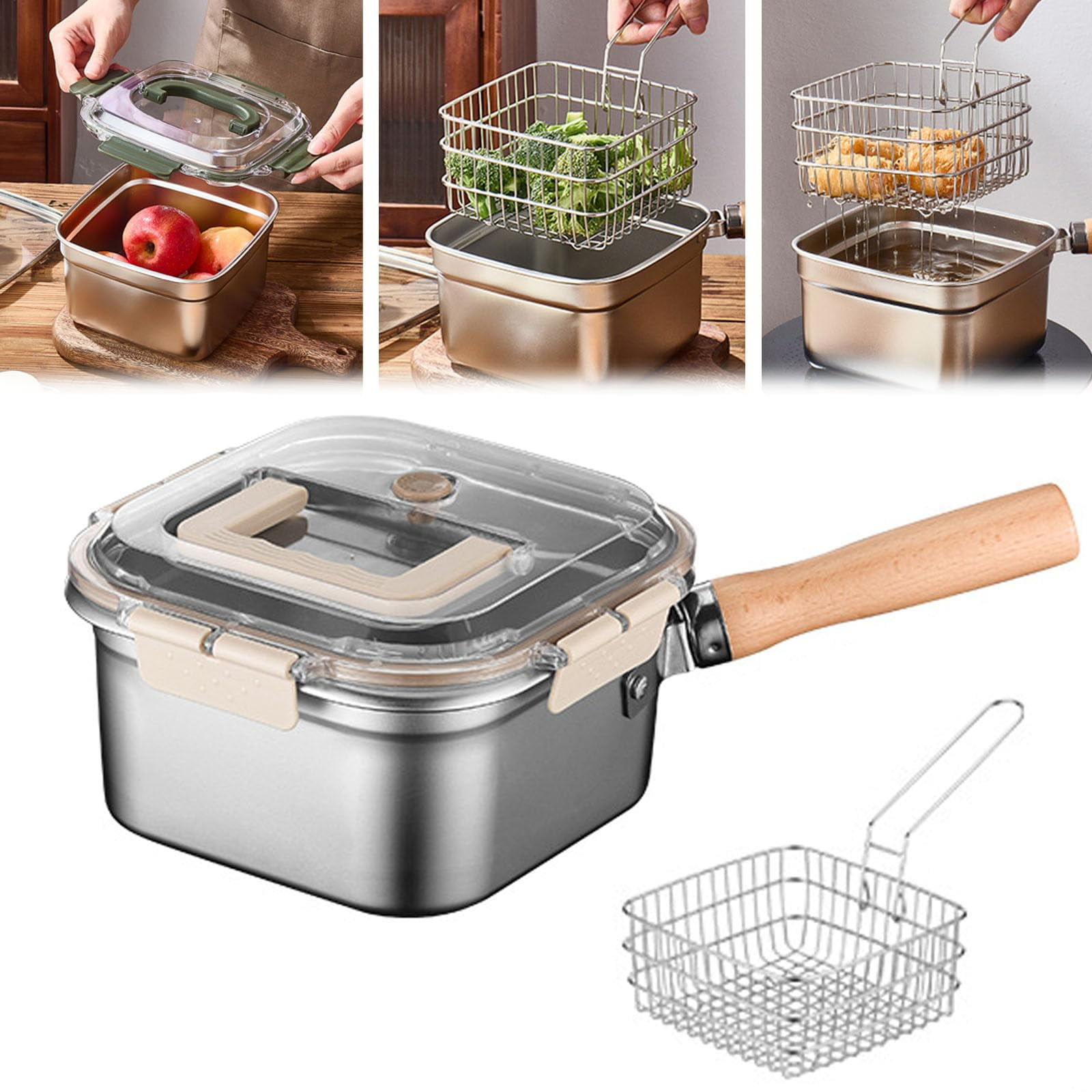 Multi-function Frying Cooker Set, Multifunctional Frying Pan Set Fry ...