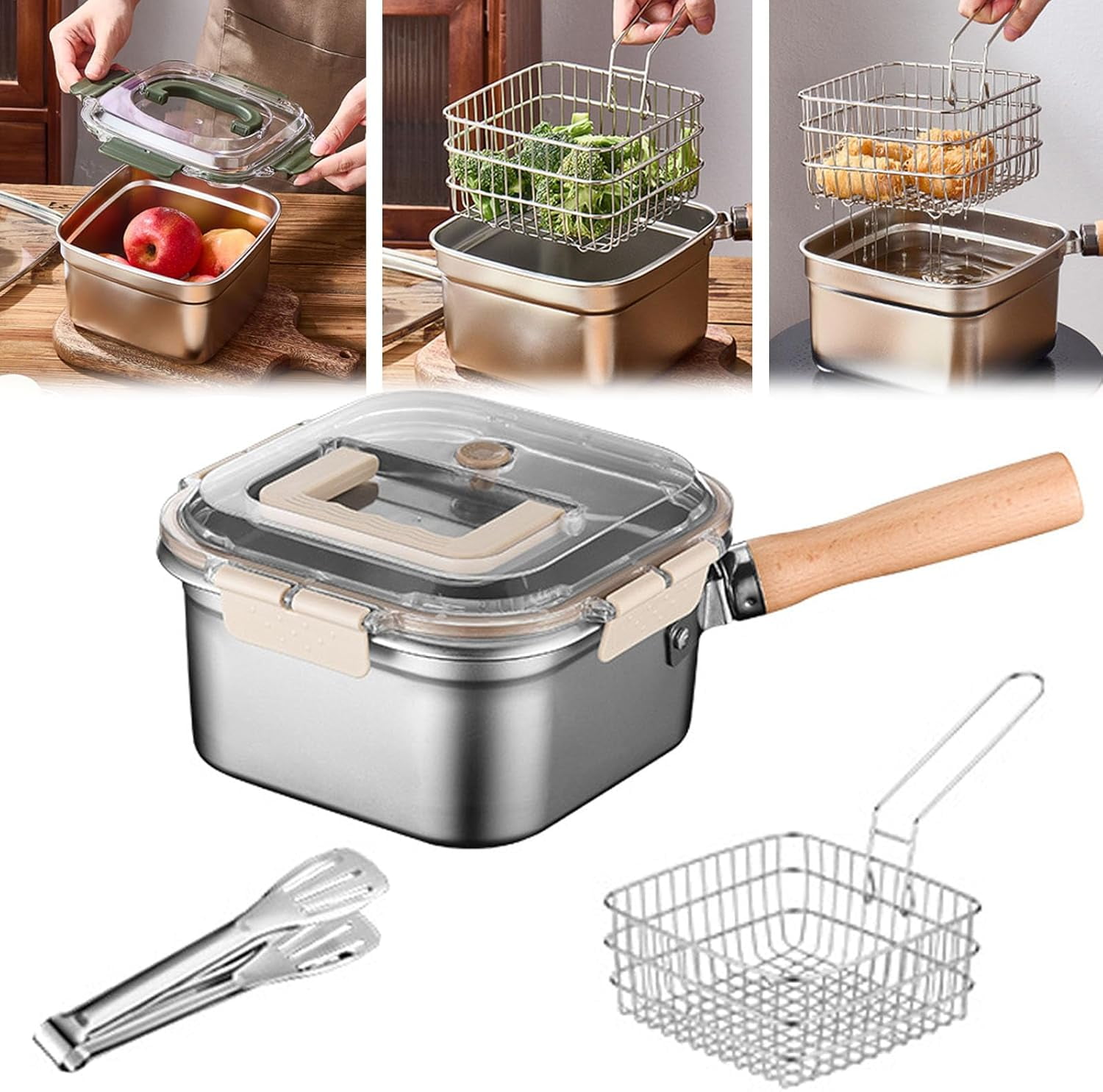 Multi-function Frying Cooker Set, Multifunctional Frying Pan Set Fry ...