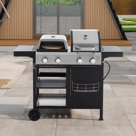Multi-function Grill for Outside, Seizeen 4-Burner Propane Gas Grill ...