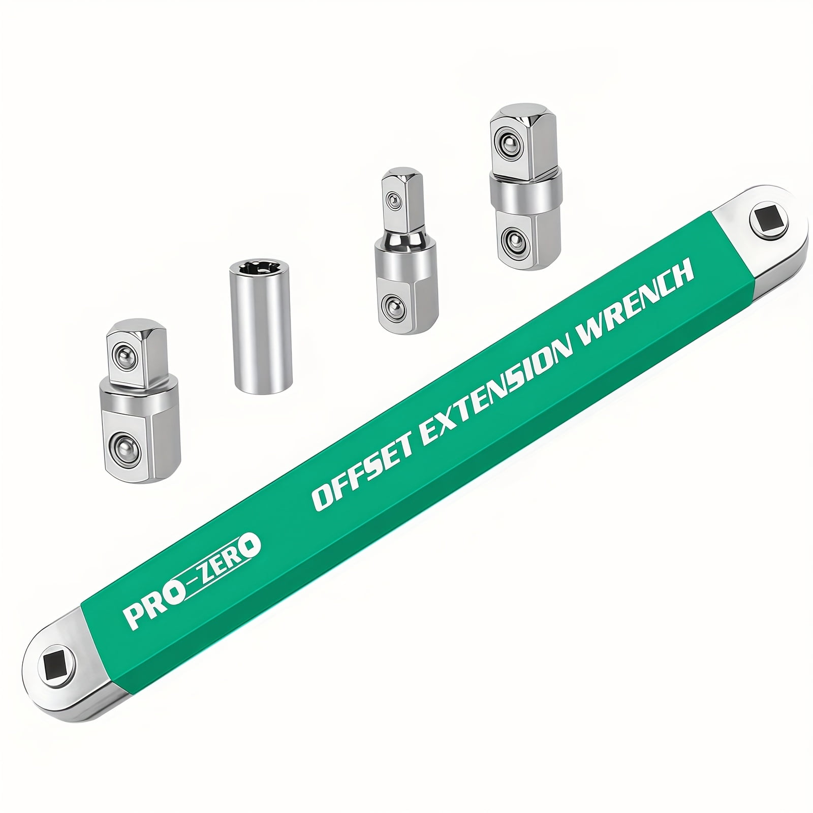 Multi-function Ratchet Offset Extension Wrench 2-in-1 w/ 1/2", 1/4" & 3 ...