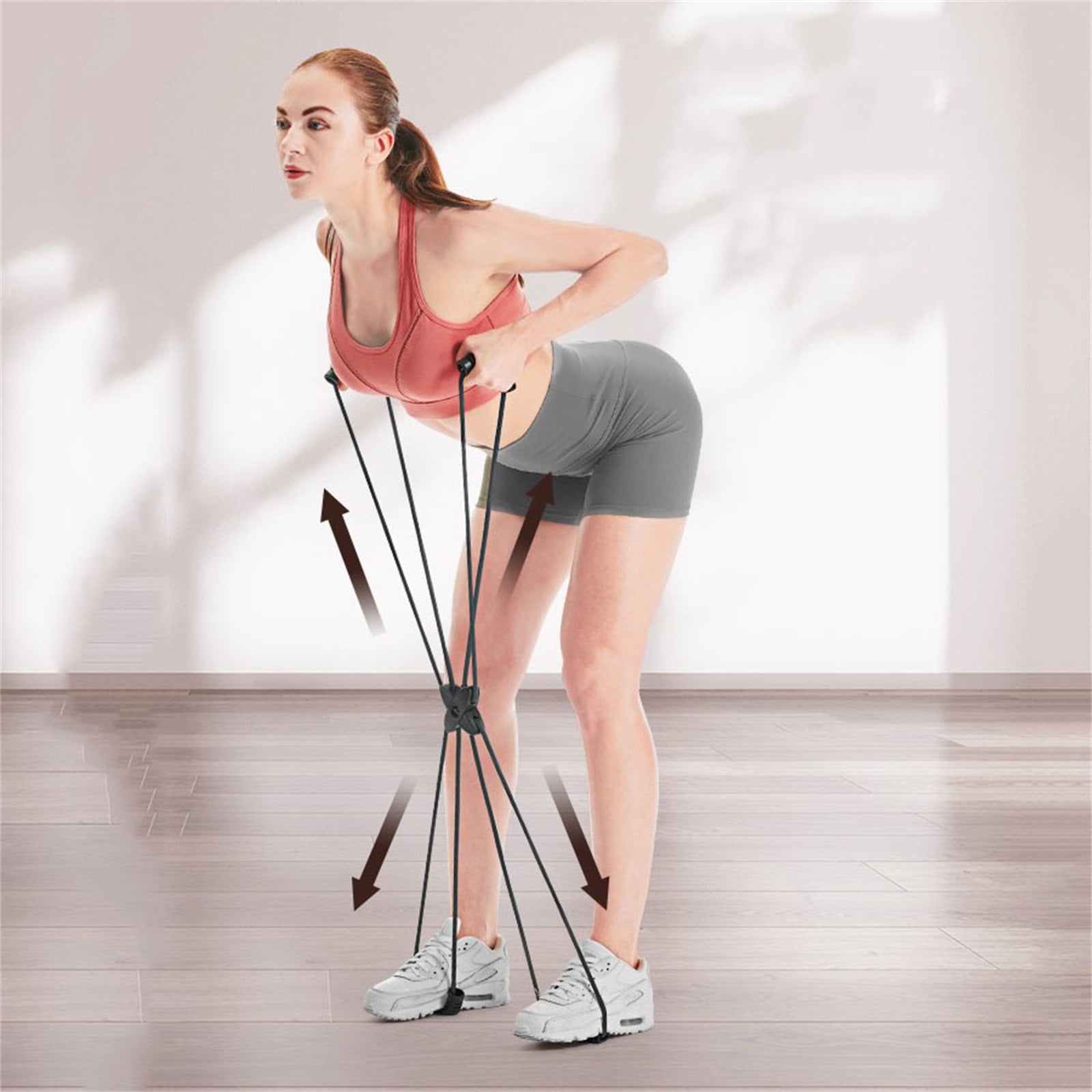 Multi-function Tension Rope Chest Developer, Elastic Pedal Puller, Abdomen, Waist, Arm, Leg ...