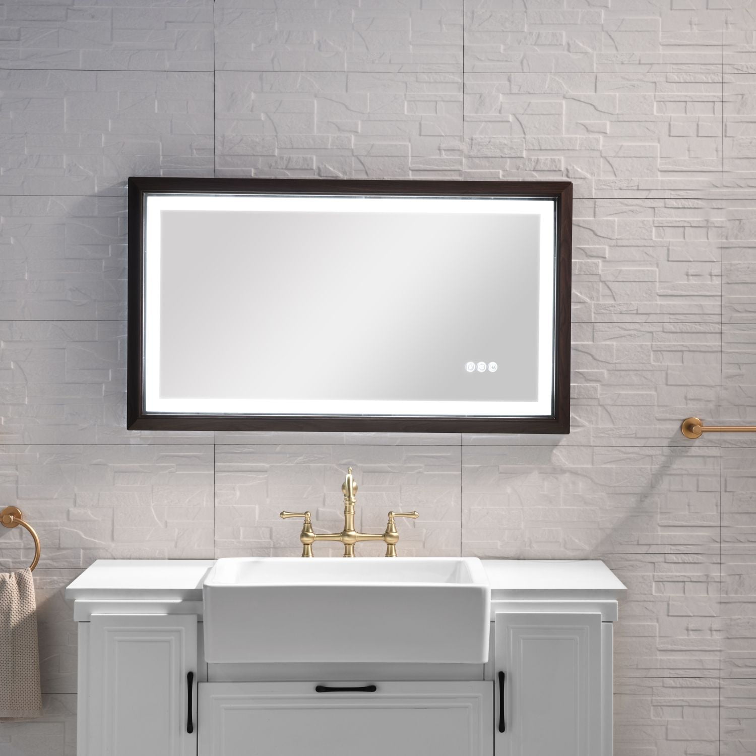 Multi-functional Bathroom LED Mirror with Smart Touch Button Control ...