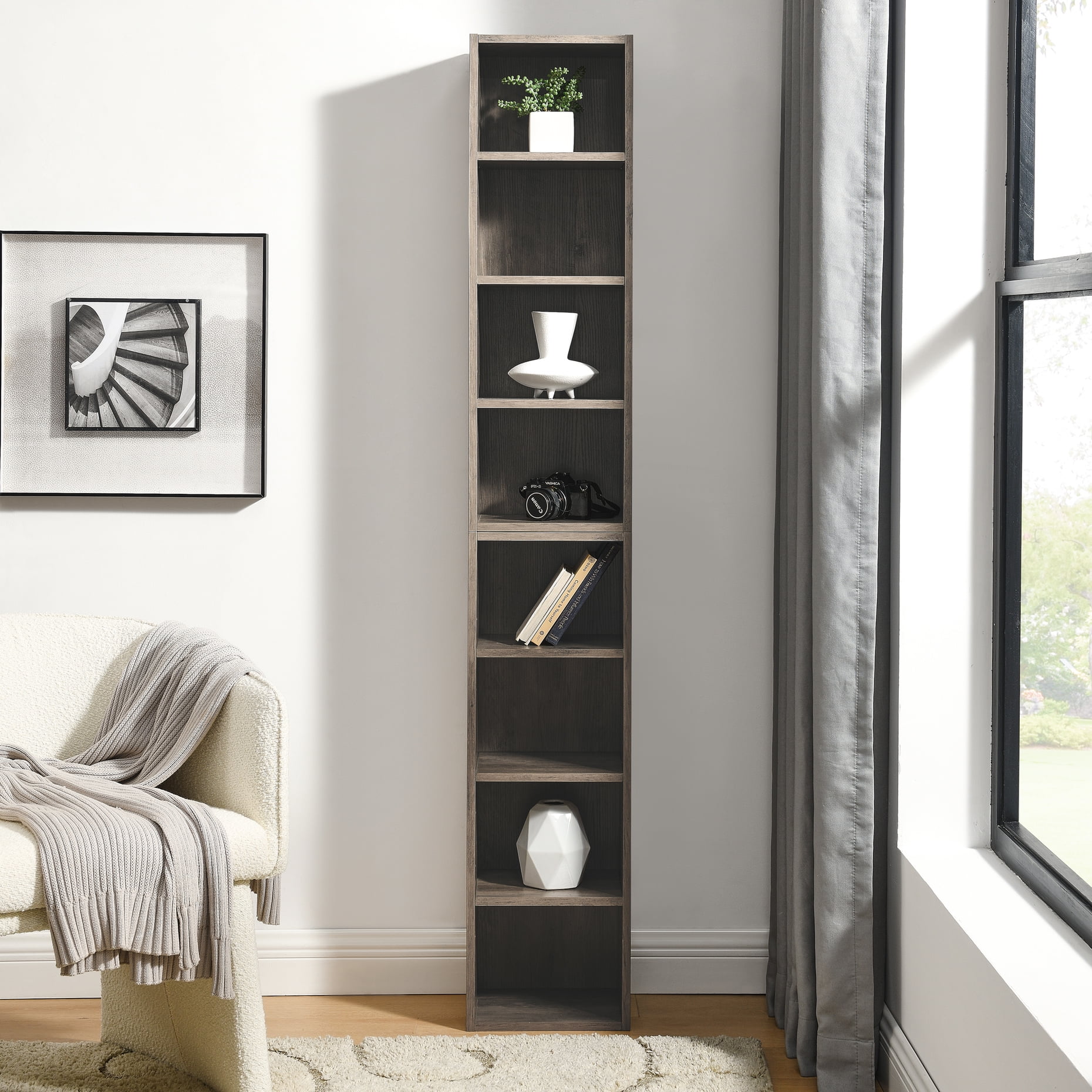Multi-functional Bookcase, 8 Media Tower Rack For Home, Adjustable ...