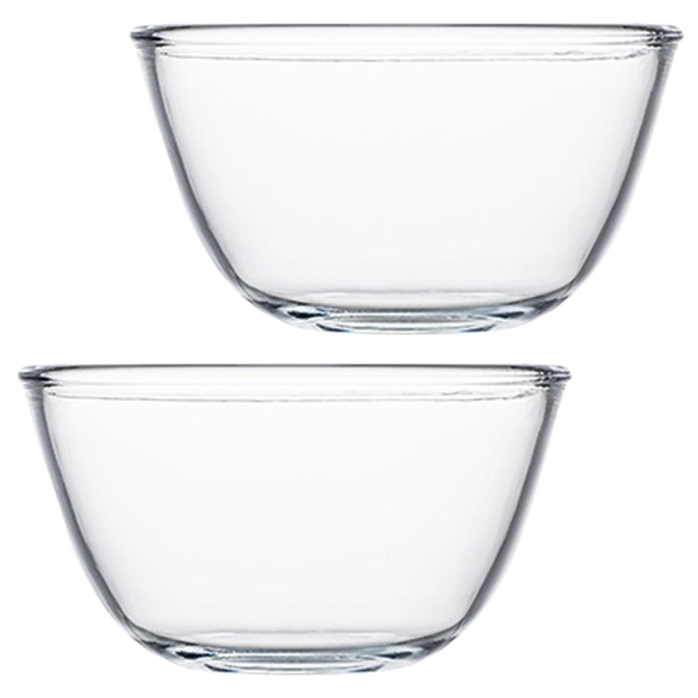 STRANDCHIC 2pcs Round Glass Bowl Transparent Food Storage Tableware ...
