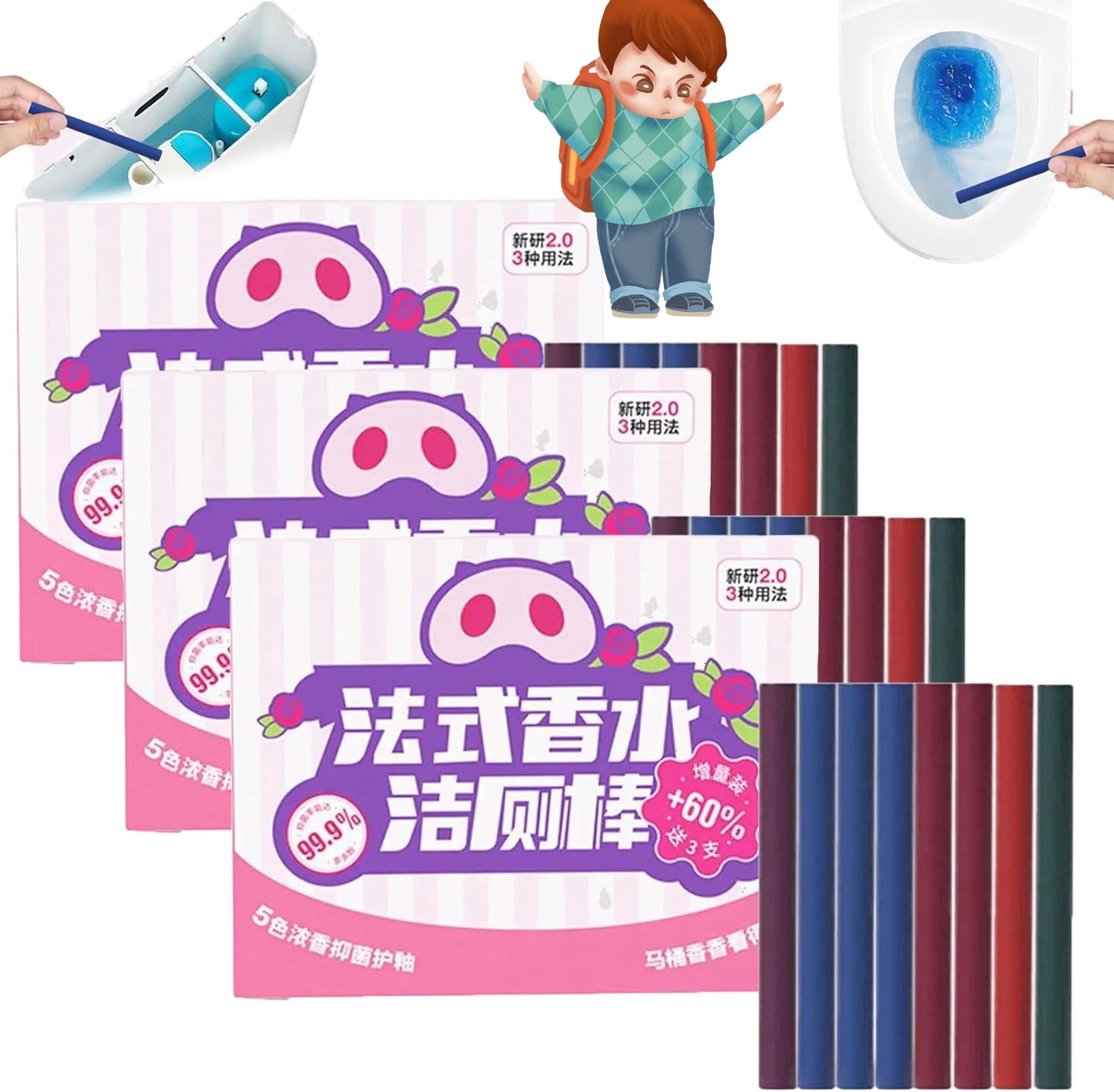 Multi-functional Concentrated Toilet Cleaning Sticks, Toilet Bowl ...