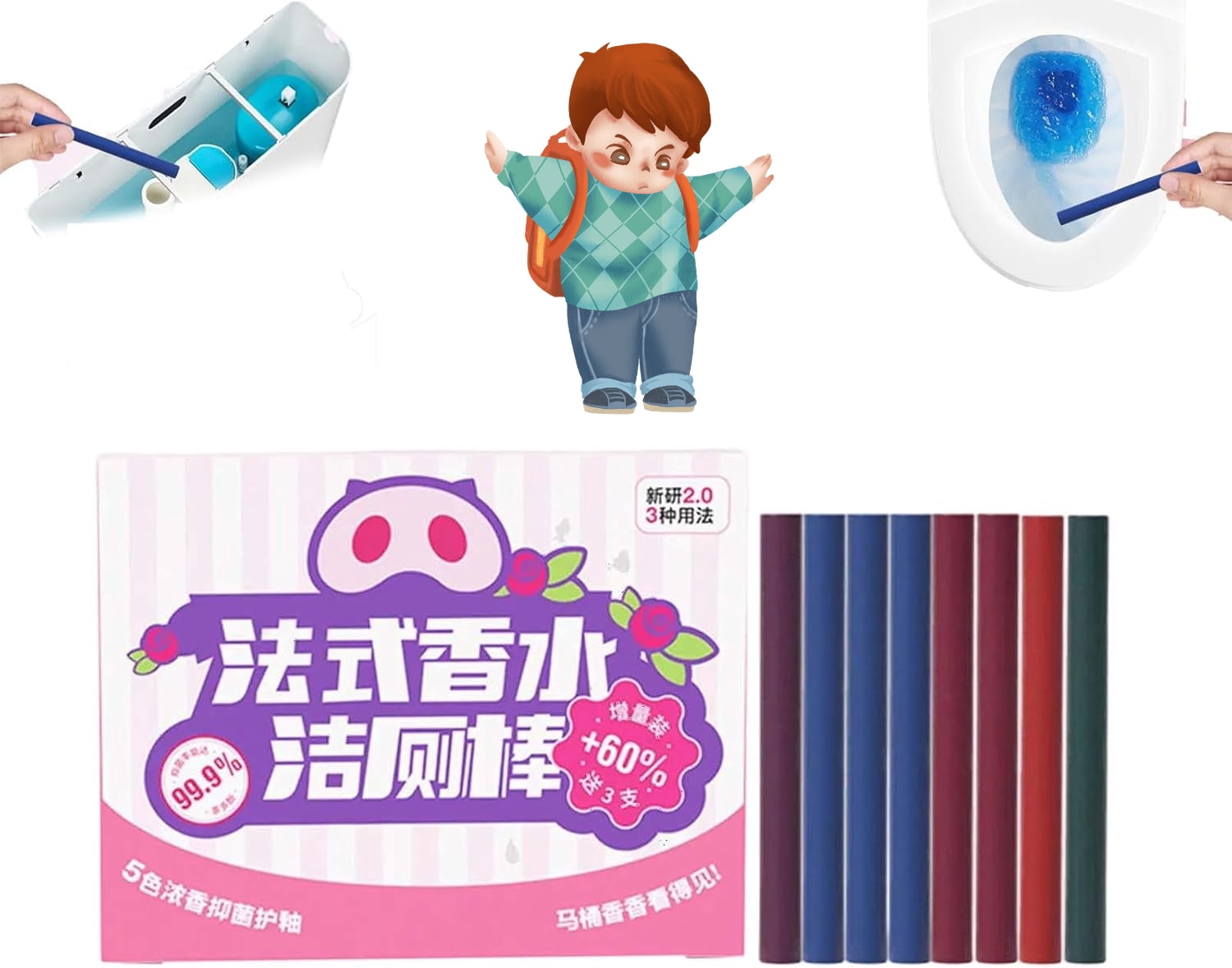 Multi-functional Concentrated Toilet Cleaning Sticks, Toilet Bowl ...