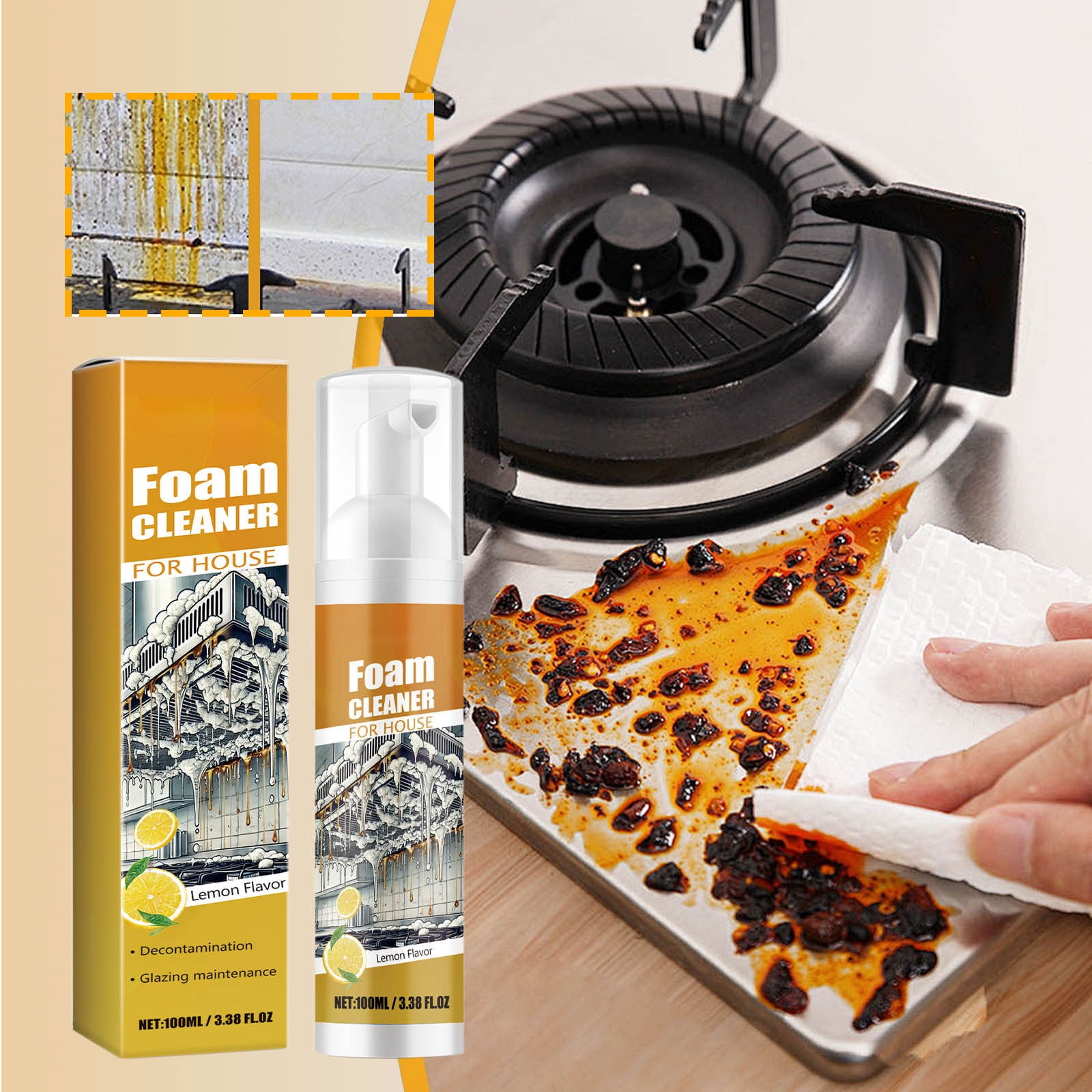 Multi-functional Household Foam Cleaner,Powerful Kitchen Foam Cleaner,Multi Purpose Household ...