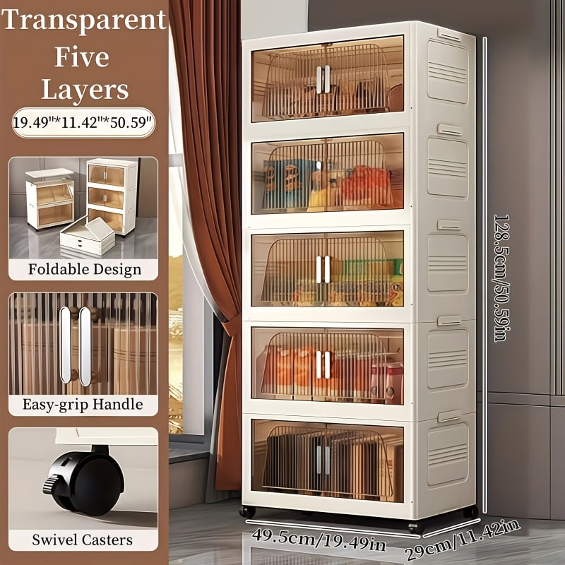 Multi-functional Rolling Storage Boxes with Handles - Stackable Plastic ...